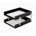 Rustic Black Leather Double Stacking Trays - Walmart.com