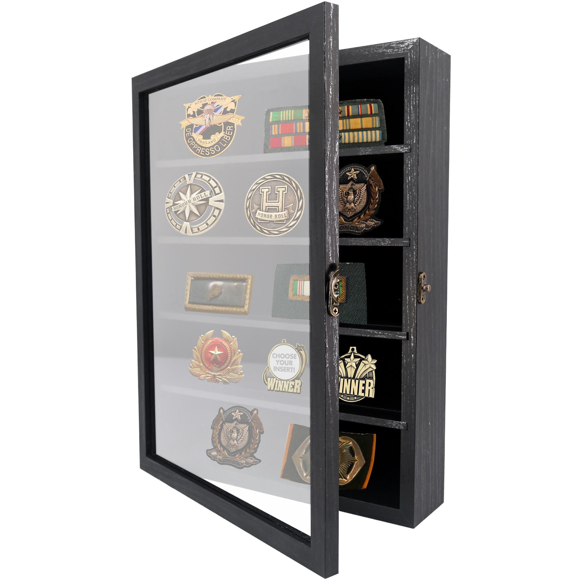 Rustic Black Shadow Box Frame Real Glass Window Door with Removable ...