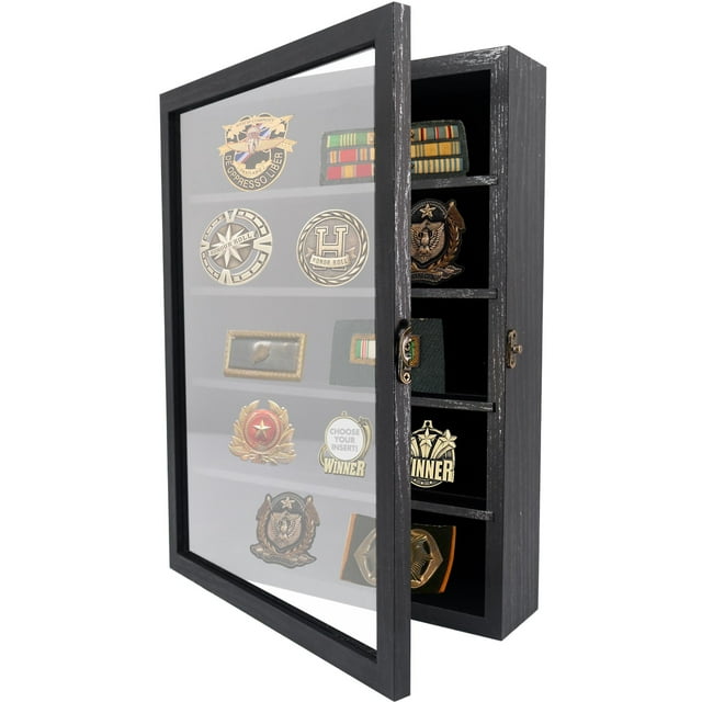 Rustic Black Shadow Box Frame Real Glass Window Door with Removable ...