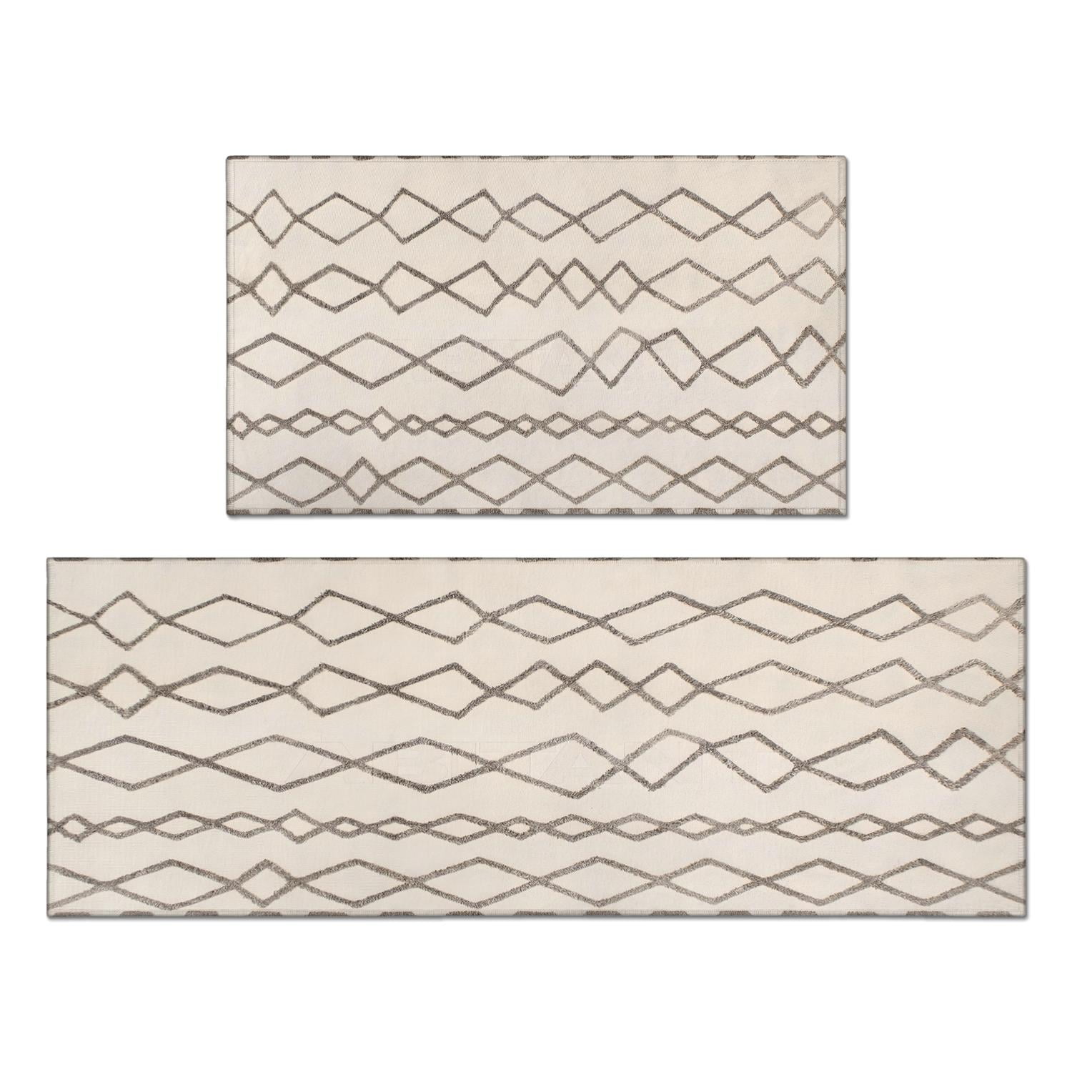 Rustic Black & White Farmhouse Moroccan Throw Rug - Non-Slip, Washable ...