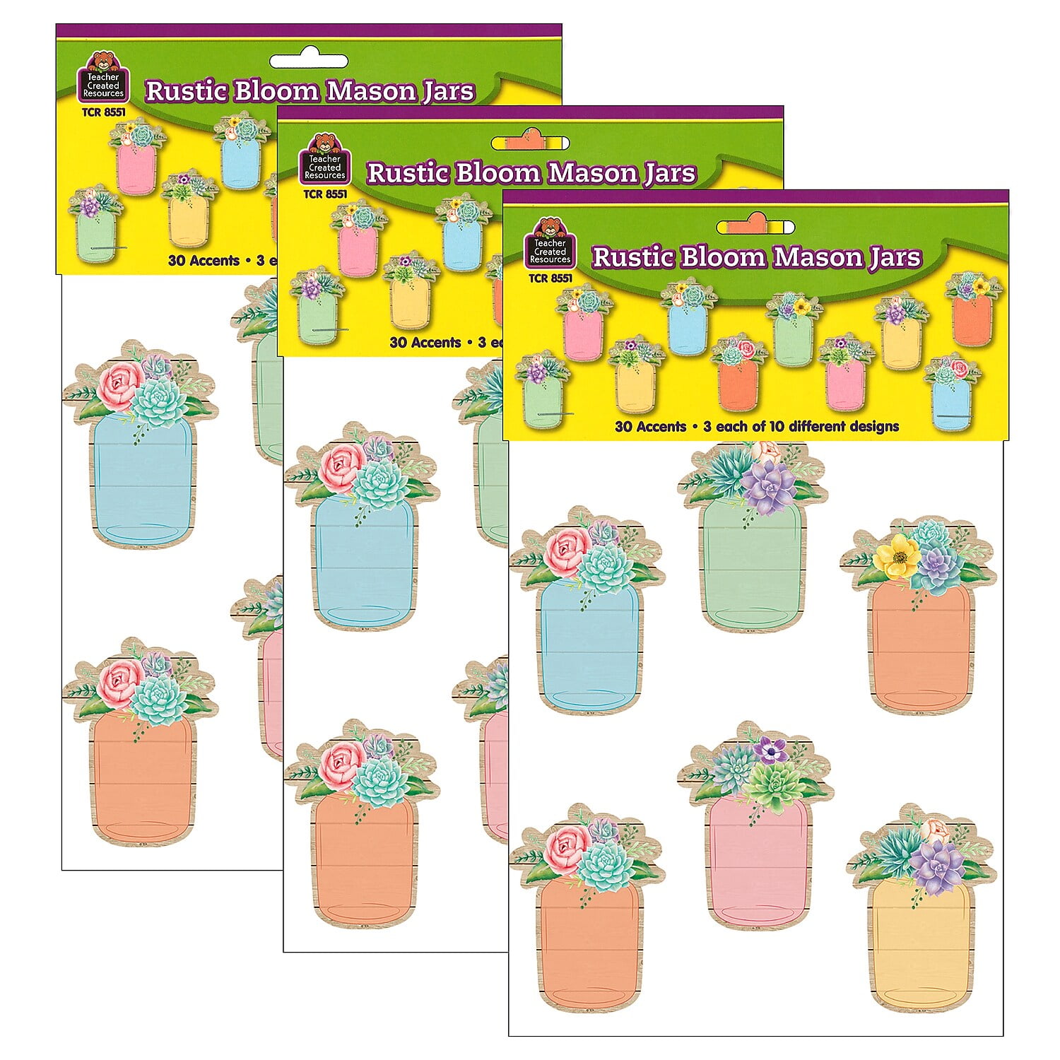 Rustic Bloom Mason Jars Accents, 30 Per Pack, 3 Packs - Walmart.com