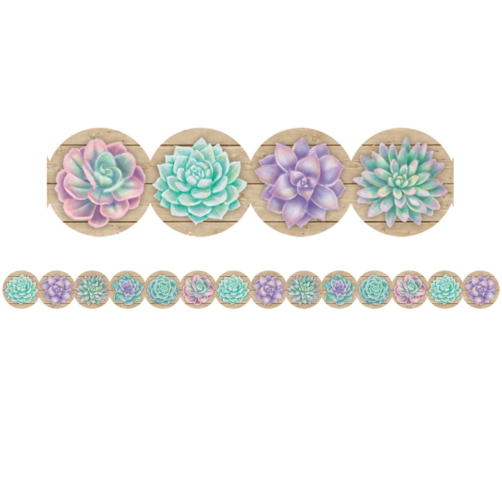 Rustic Bloom Succulents Die-Cut Border Trim, 35 Feet | Bundle of 10 ...