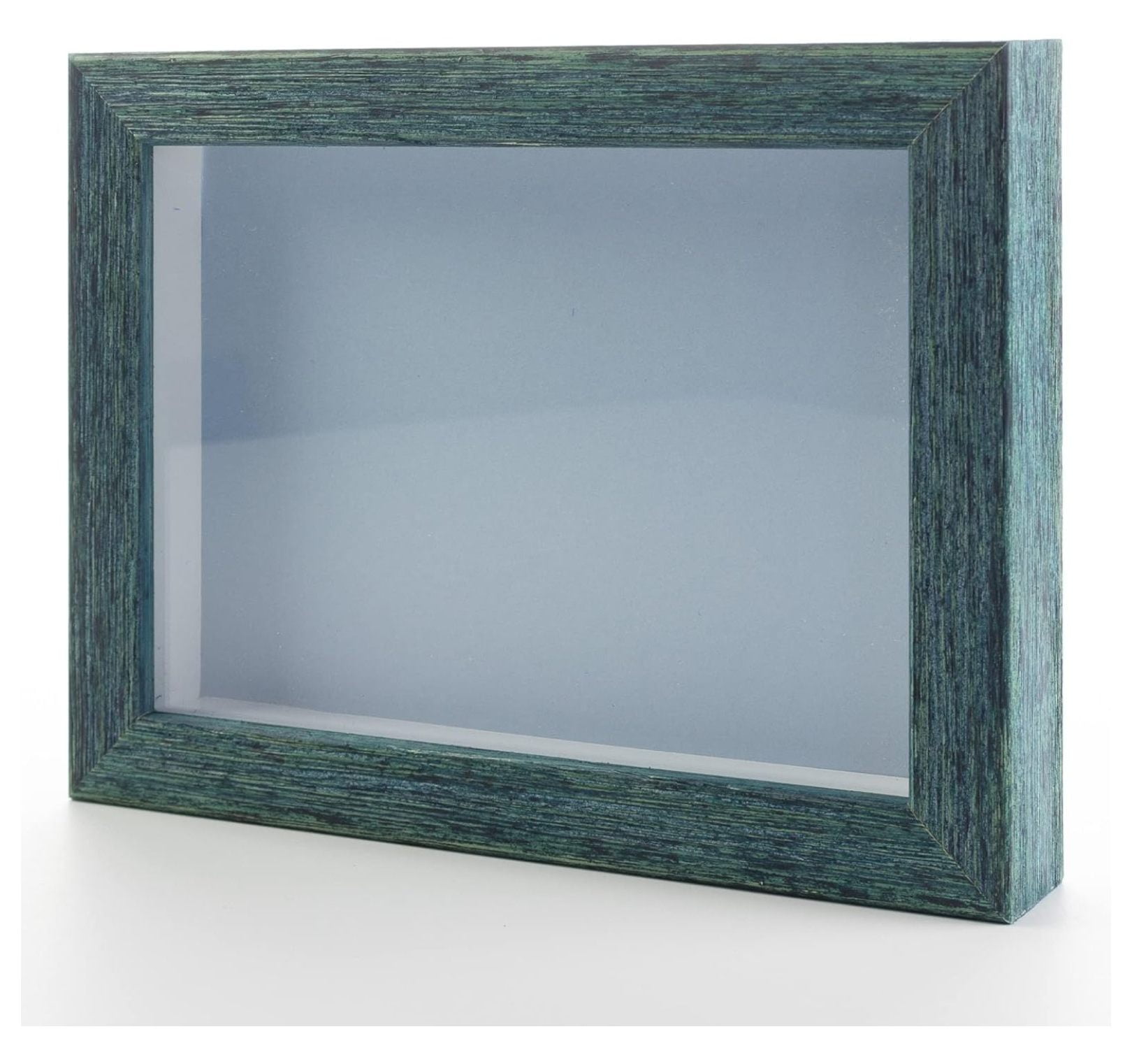 Rustic Blue 5x7 Small Box Picture Wooden Frame with Blue Acid- Backing ...