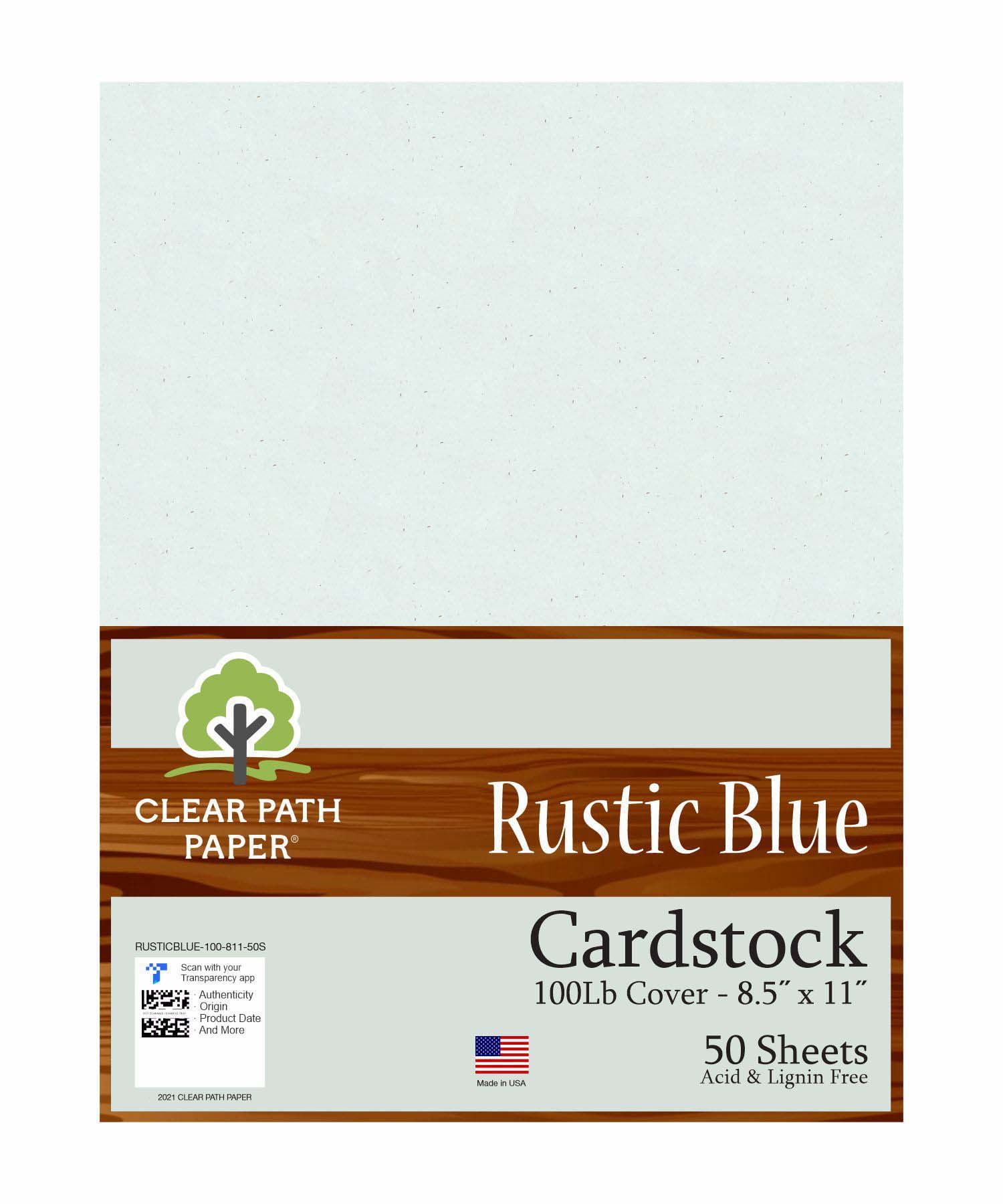 Rustic Blue Cardstock - 8.5 x 11 inch - 100Lb Cover - 50 Sheets - Clear ...
