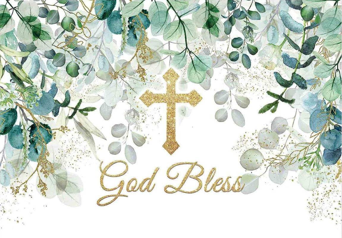 Rustic Blue Wood Leaves God Bless First Holy Communion Photography ...