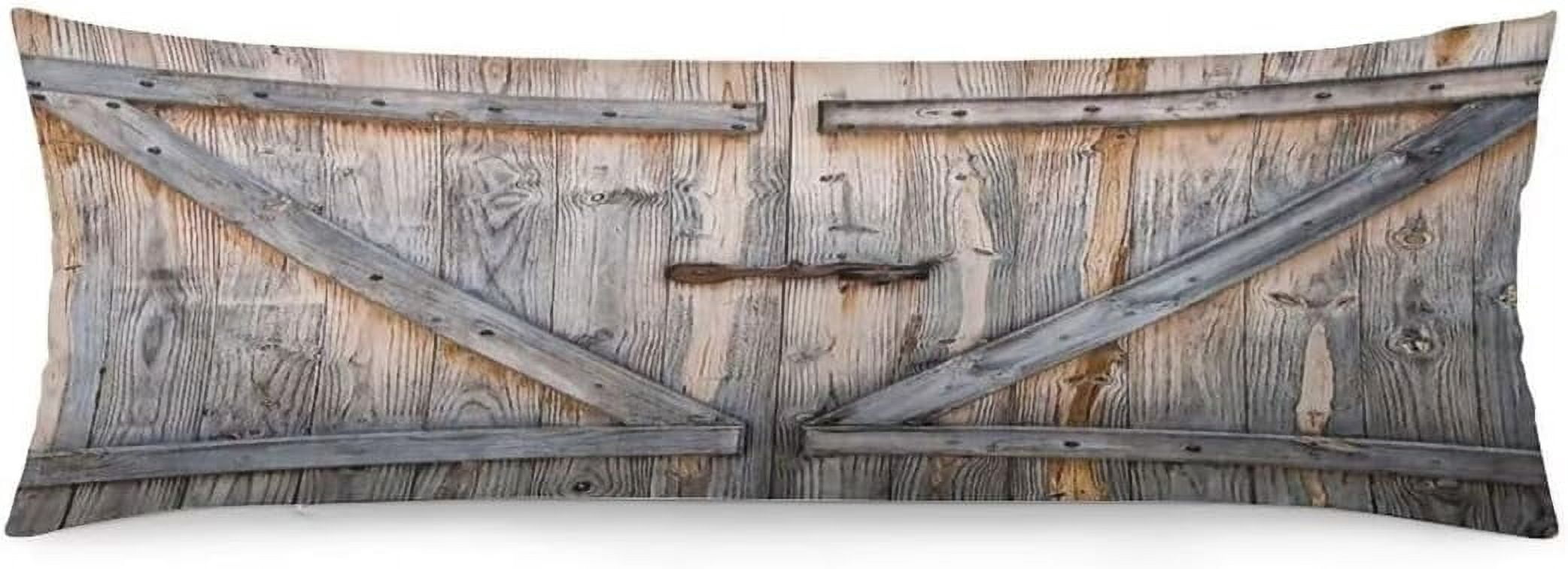 Rustic Body Pillow Cover Barn Door Wooden Barnwood Farmhouse Vintage ...
