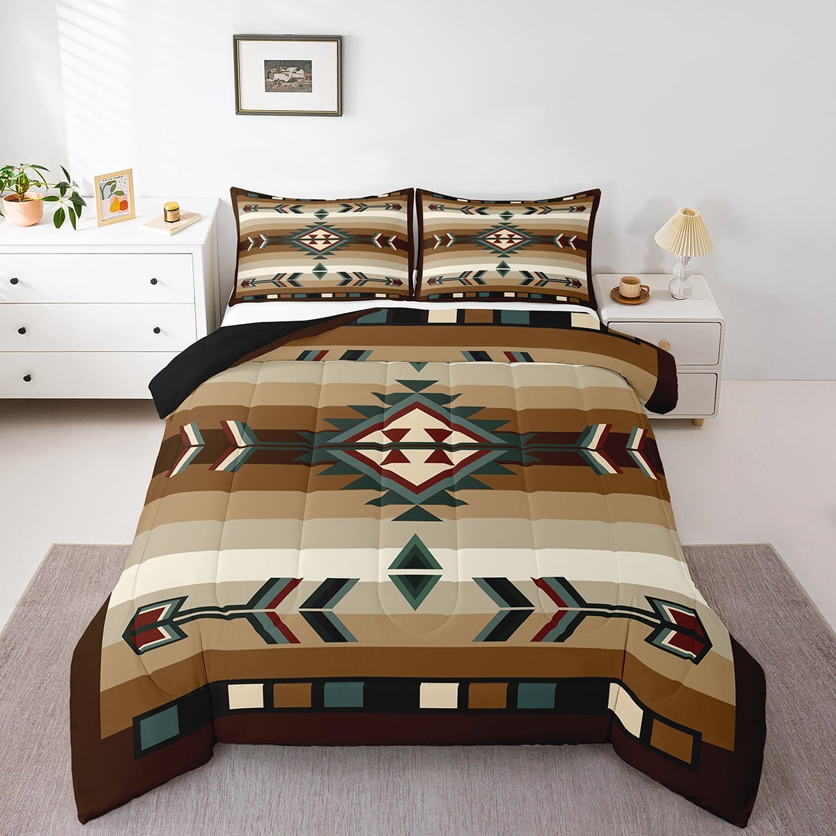 Rustic Bohemian King Comforter Set American Southwestern Bedding Set ...