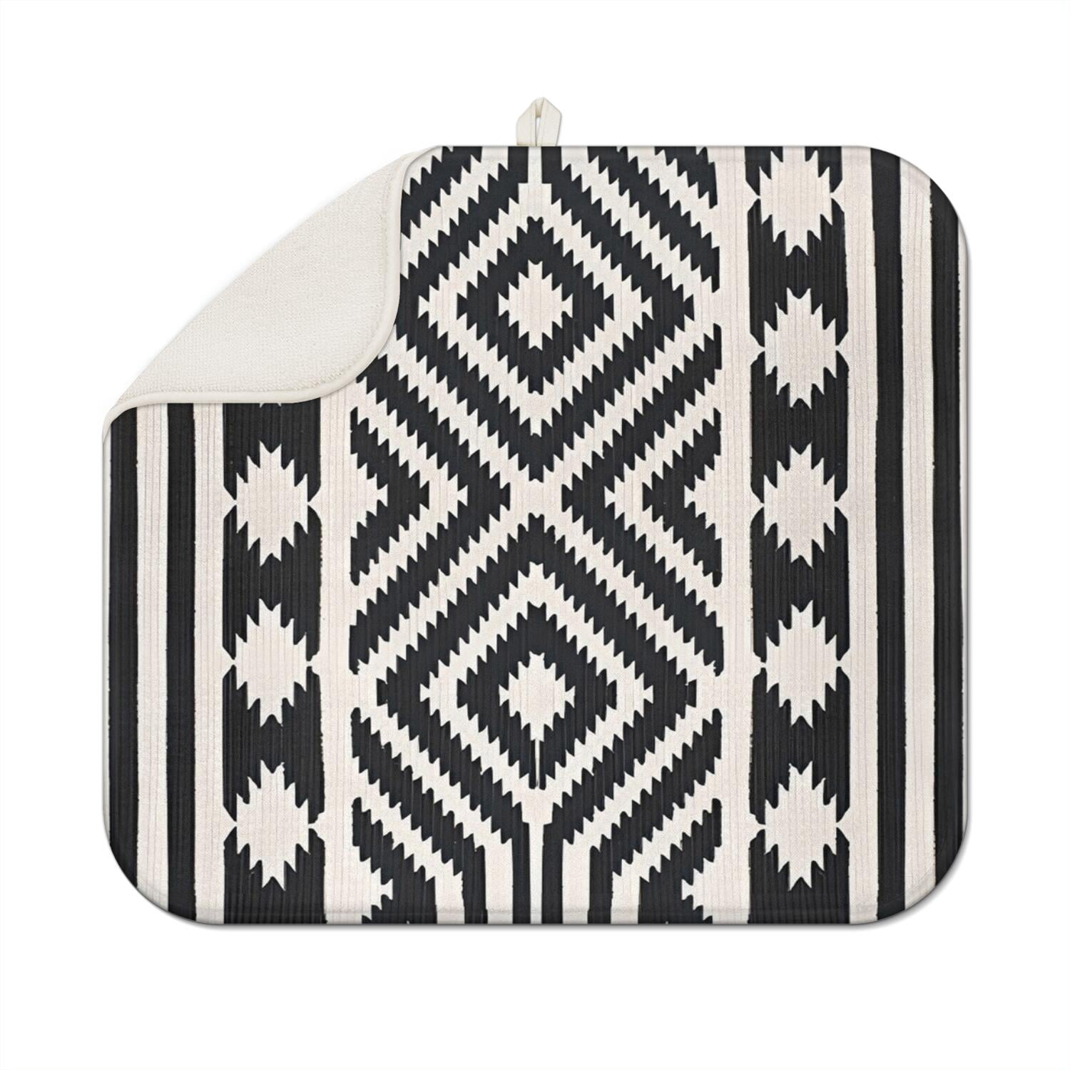 Rustic Boho Coffee Mat Microfiber Dish Drying Pad Vintage Style Kitchen ...