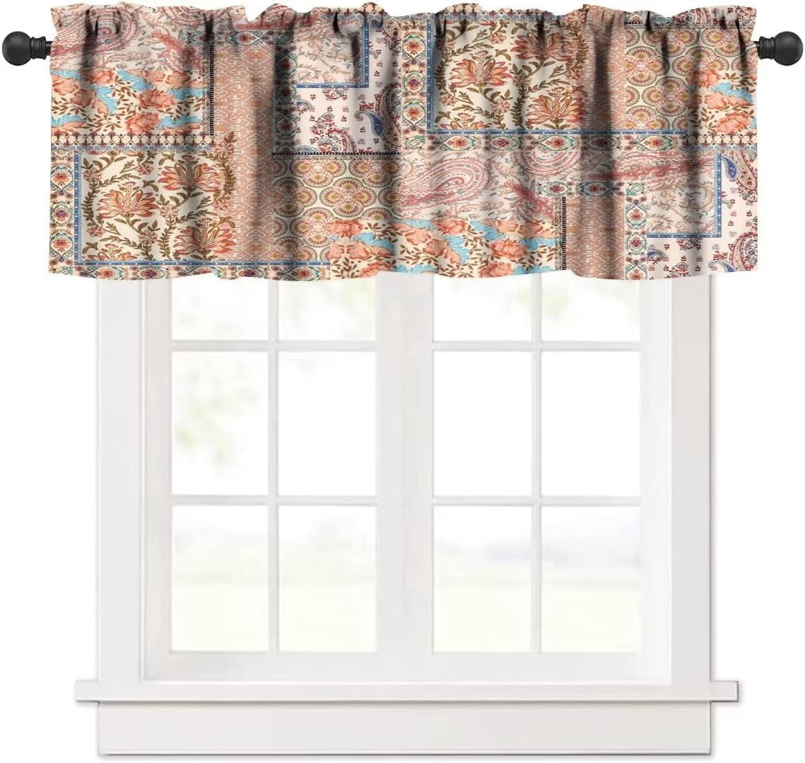 Rustic Boho Floral Window Valances Tribal Ethnic Vintage Bohemian ...