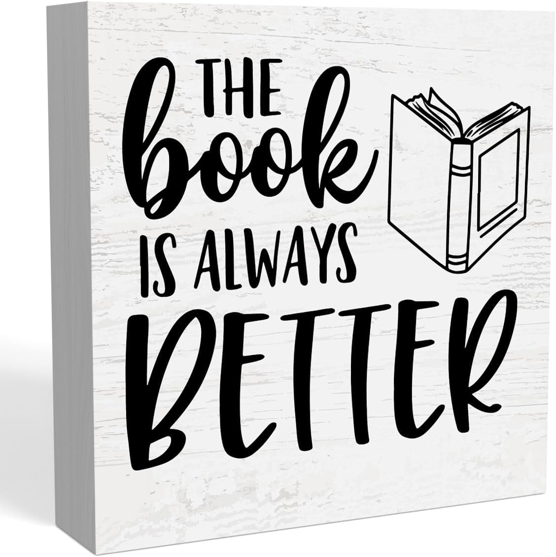 Rustic Book Lover Shelf Library Decor Home Office Desk Decor Wood Box ...