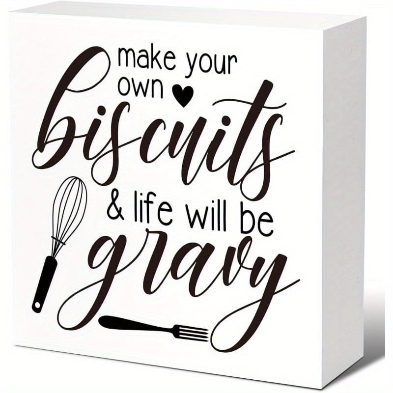 Rustic Box Sign Create Your Own Biscuits Kitchen Sign Humorous Wooden ...
