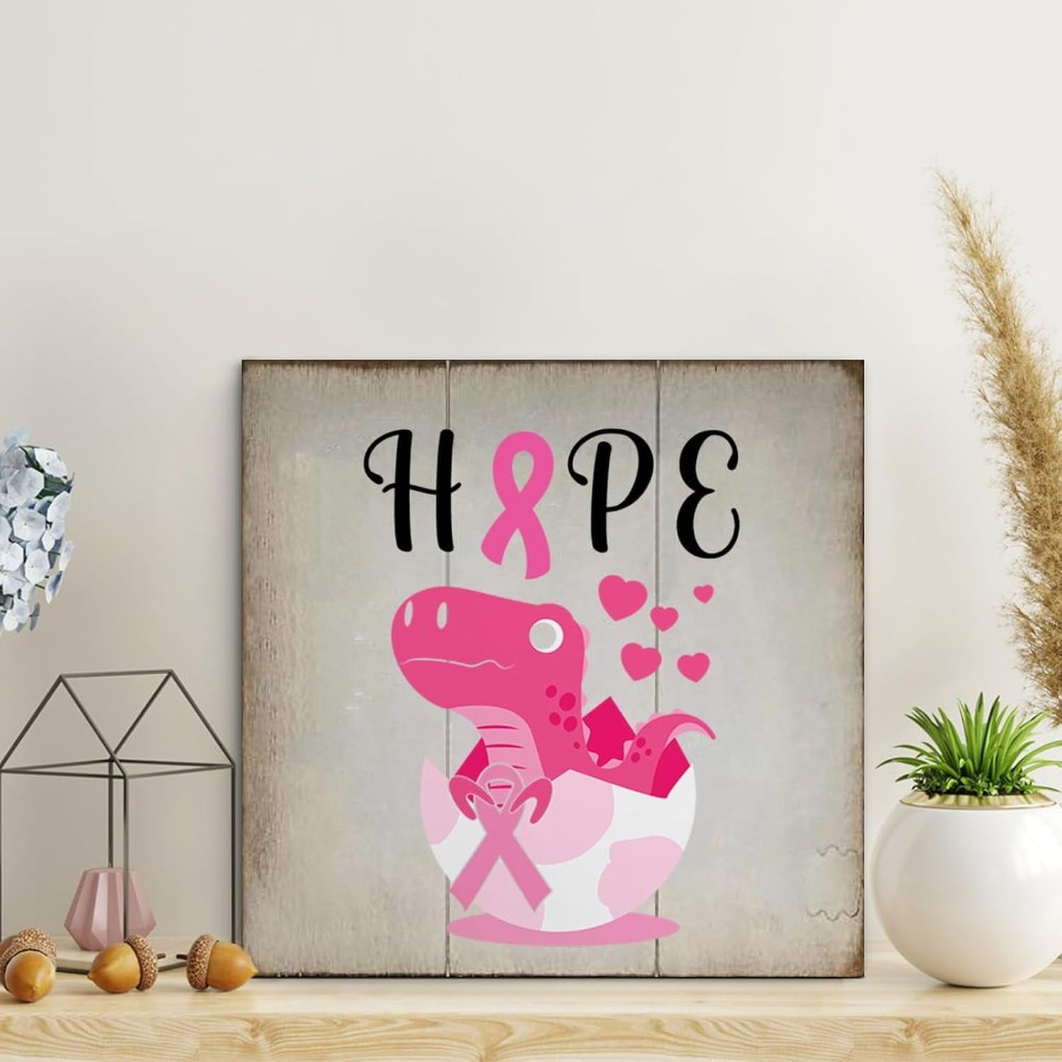 Rustic Breast Cancer Woman Wooden Pallet Sign Hope Broken Shell ...