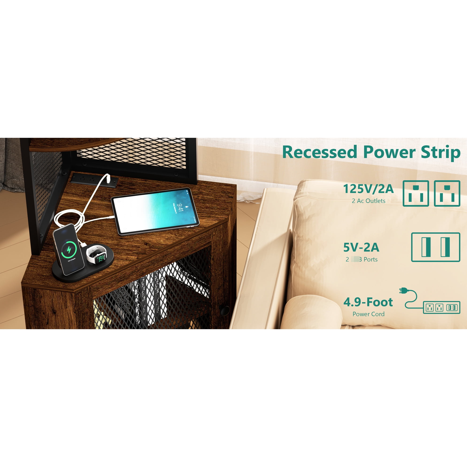 Rustic Brown 65" Corner Storage Stand, 6 Tier Shelf With Wine Glass ...