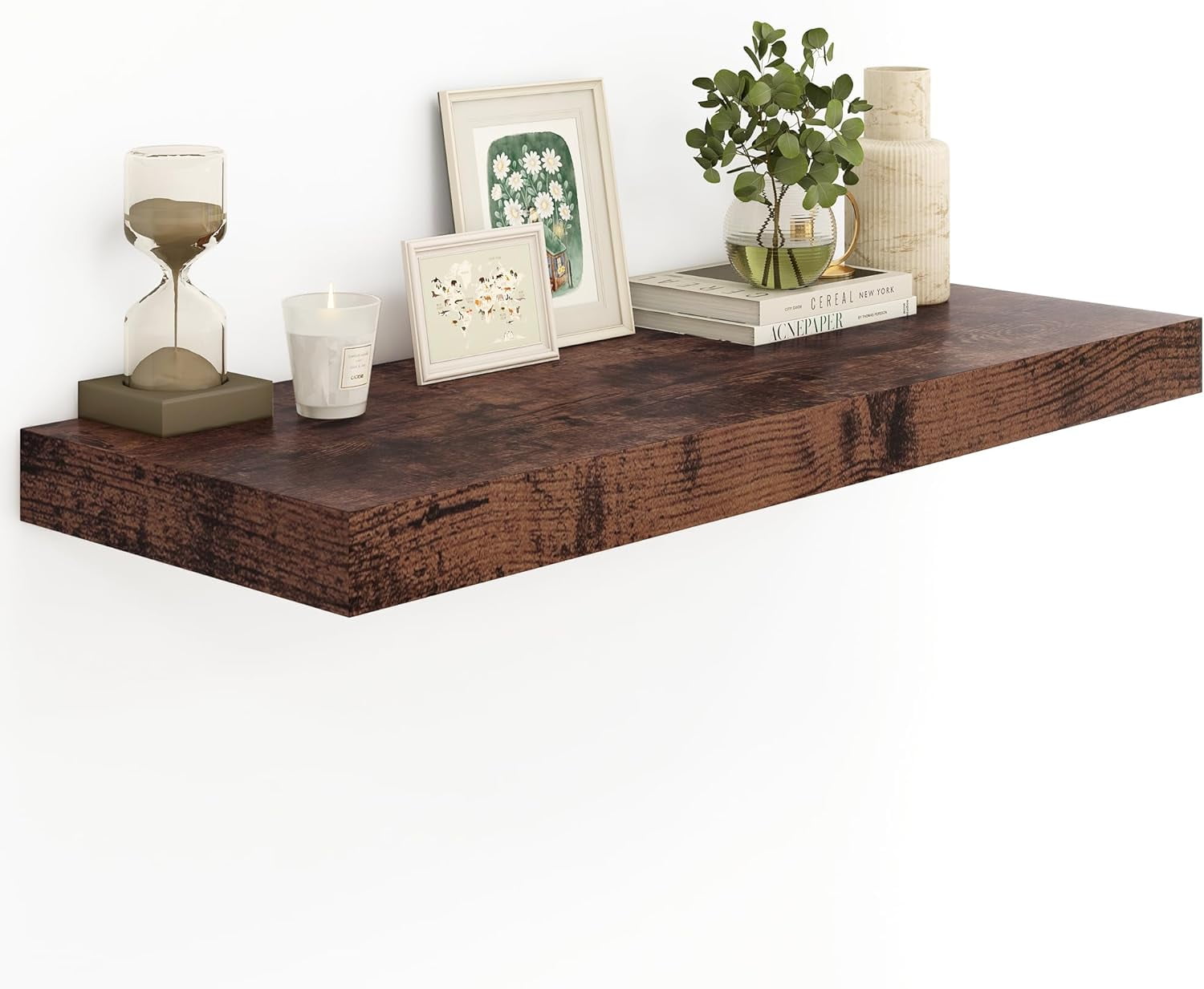 Rustic Brown Bathroom Shelves Floating Shelves for Wall Shelf Over ...