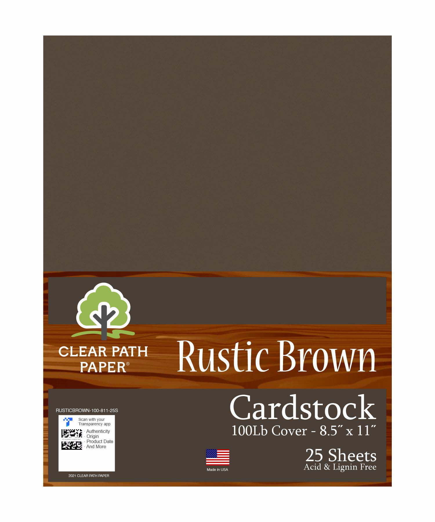 Rustic Brown Cardstock - 8.5 x 11 inch - 100Lb Cover - 25 Sheets ...