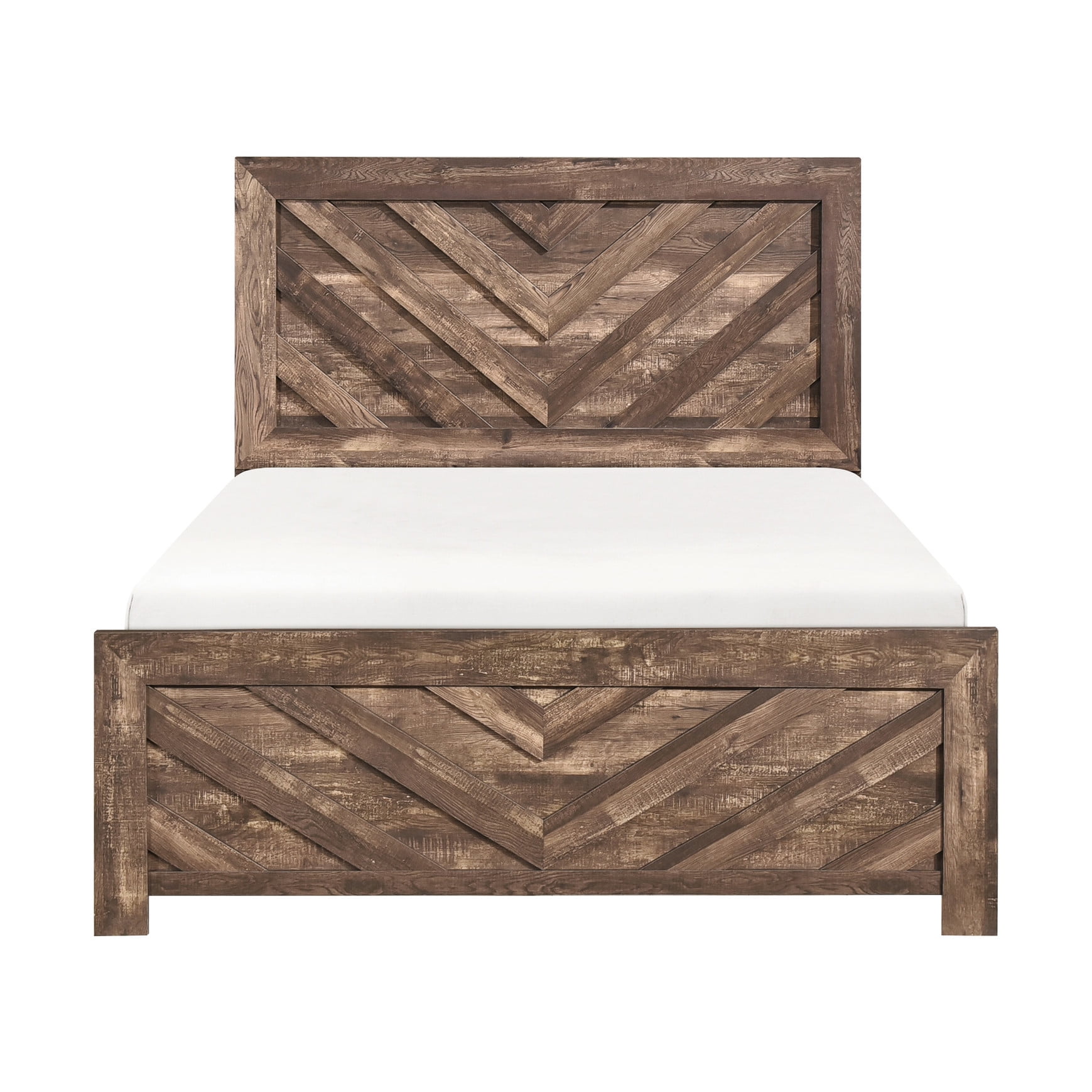 Rustic Brown Color Scheme - Realistic Veneer - Queen Bedroom - Bed ...
