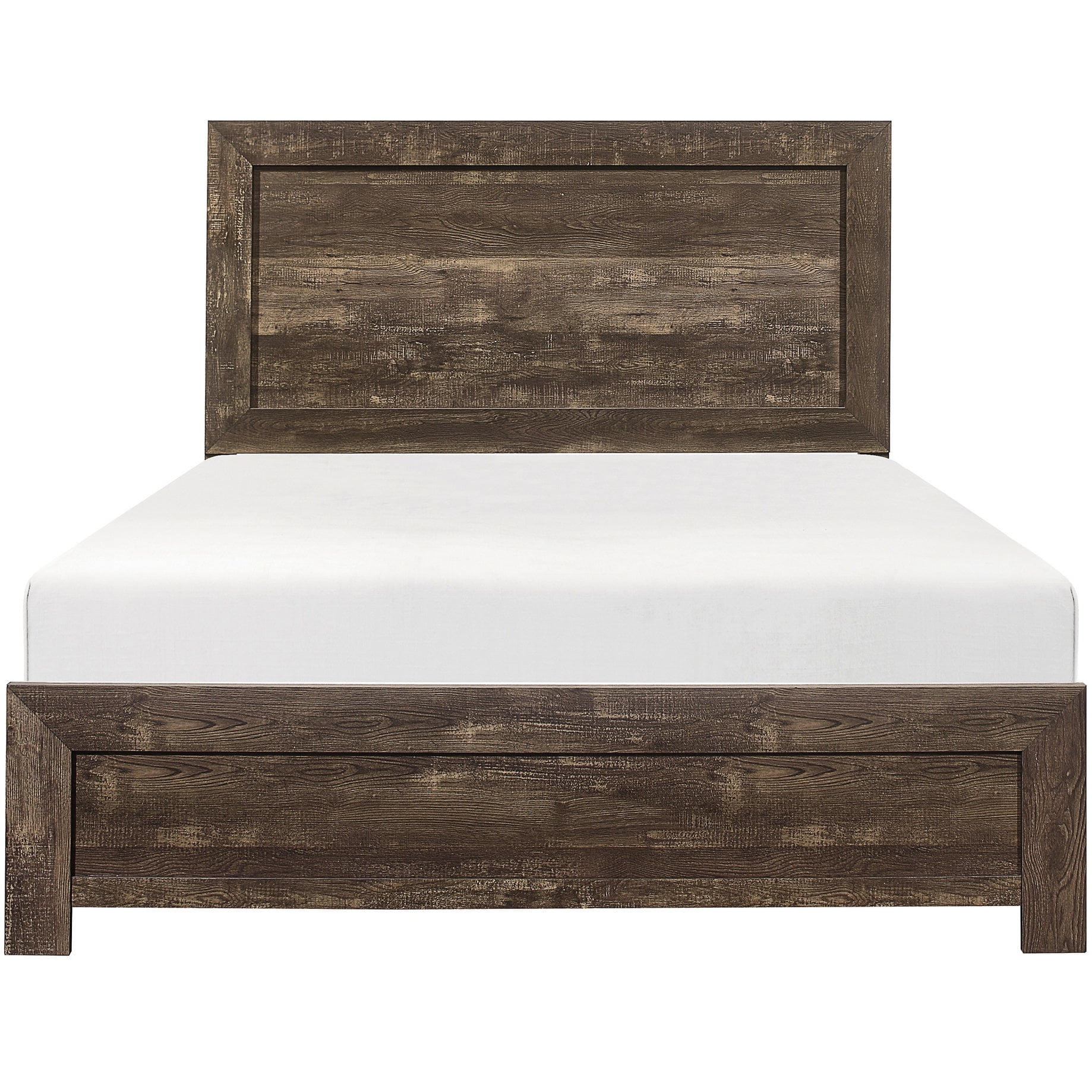 Rustic Brown Finish - Full Size Bed Frame with Headboard - Bedroom Use ...