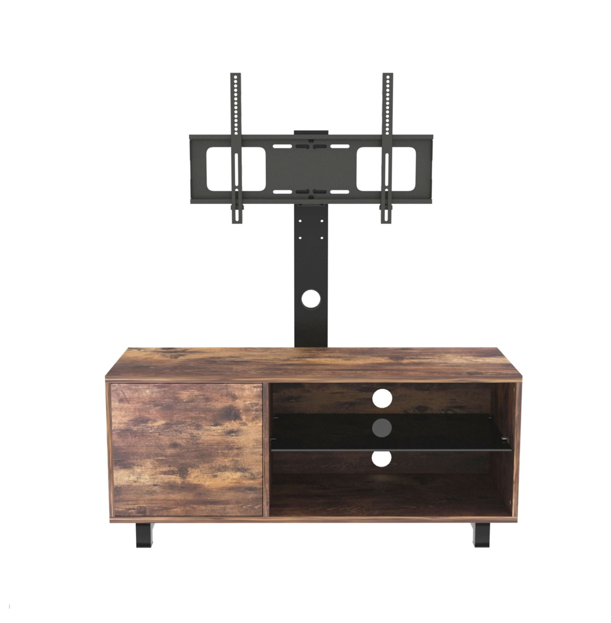 Rustic Brown TV Console with push-to-open Storage Cabinet for TV up to ...