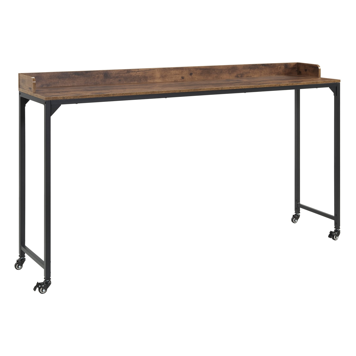 Rustic Brown Wood Finish Multipurpose Over the Bed Desk with Adjustable ...