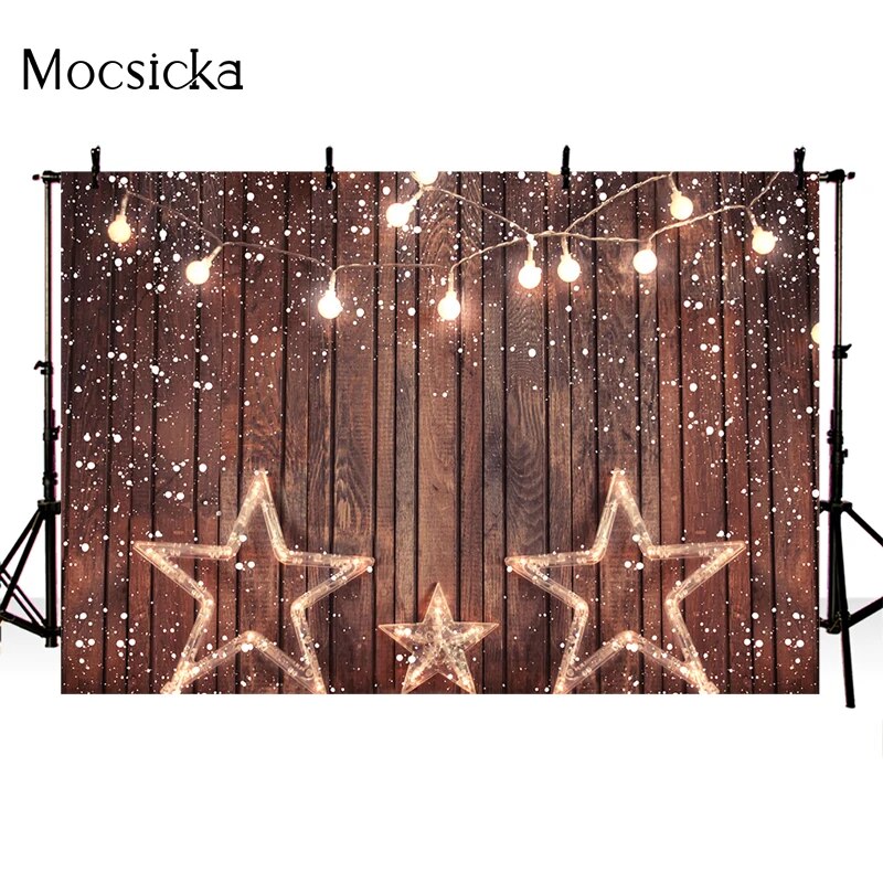 Rustic Brown Wood Plank Photography Background String Lights Sunflower ...