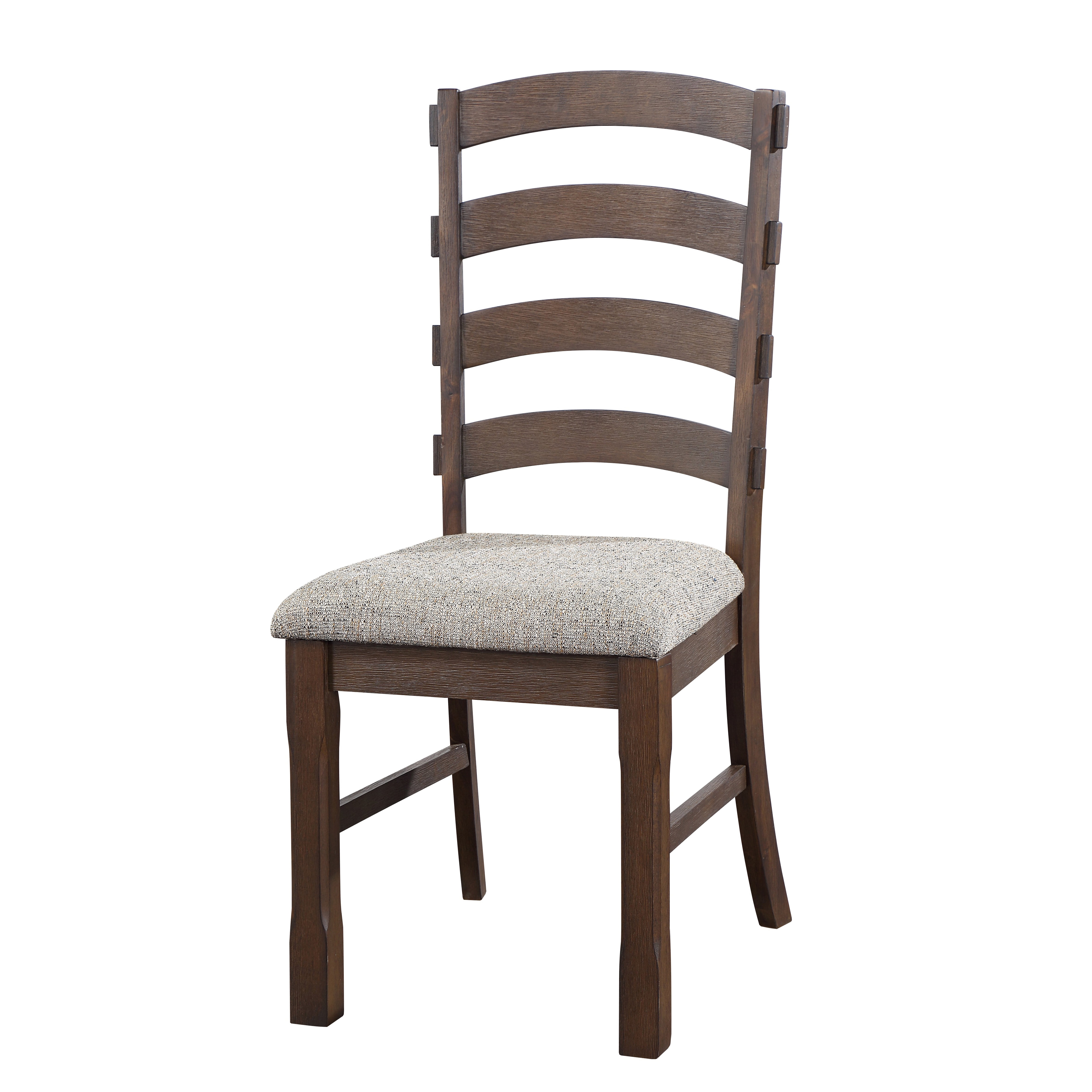 Rustic Brown and Grey Ladder Back Dining Chairs Set of 2 - Farmhouse ...