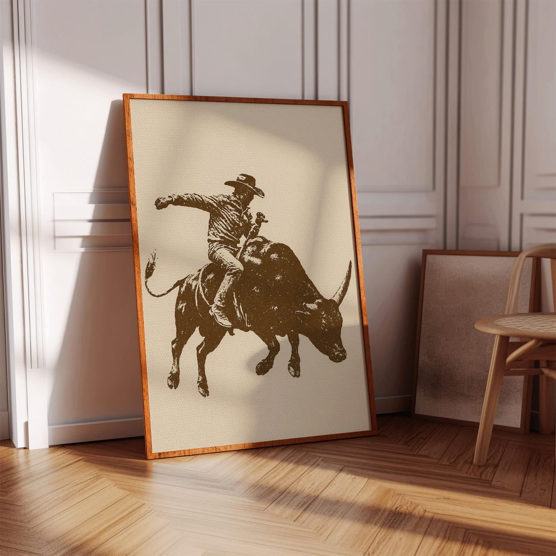 Rustic Bull Rider Wall Art – Western Cowboy Rodeo Print, Vintage Rodeo ...