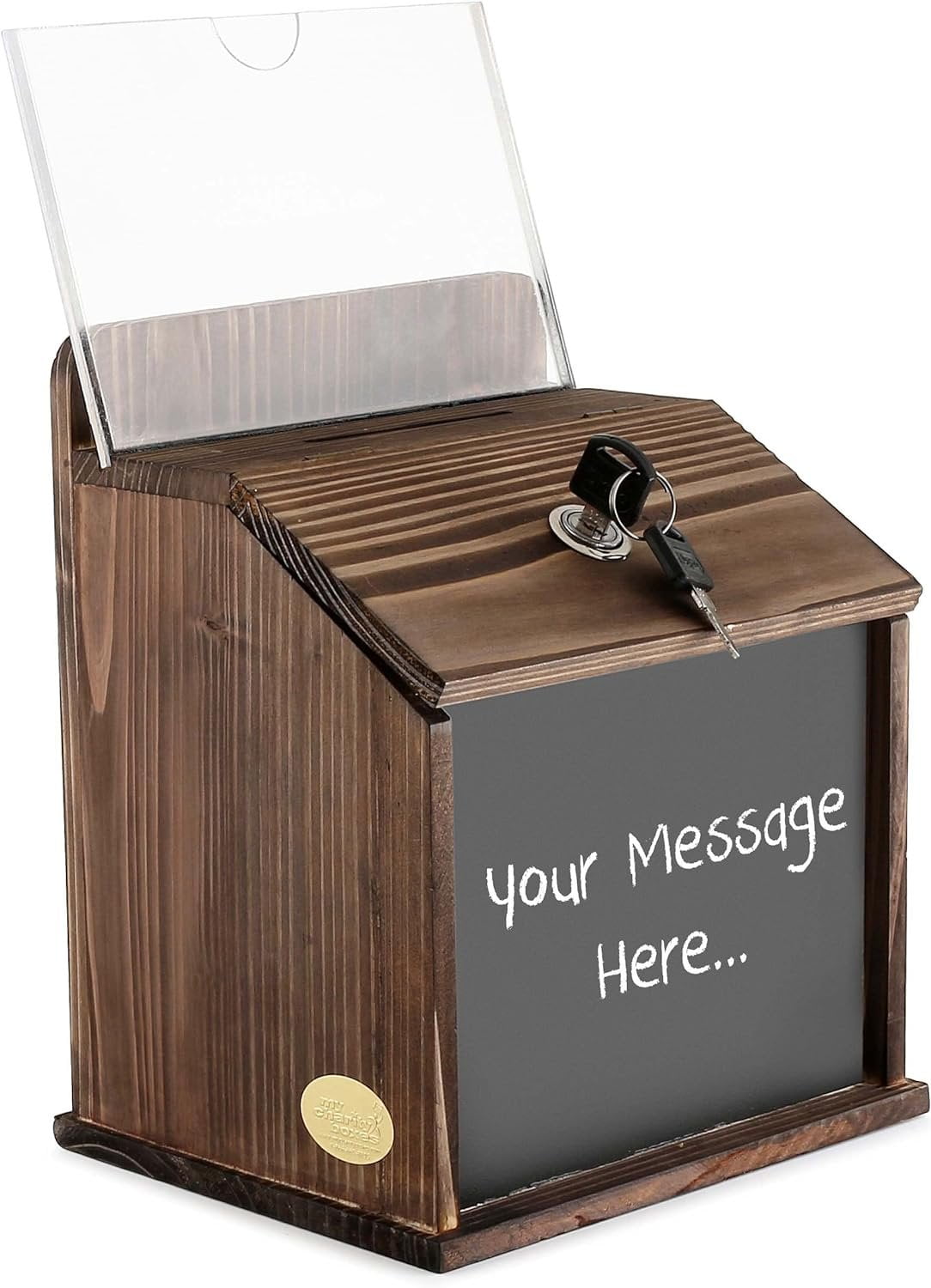 Rustic Burnt Wood Wall Mount or countertop Restaurant Tip Box ...