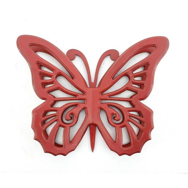 Rustic Butterfly Wooden Wall Decor with Red Finish - Walmart.com