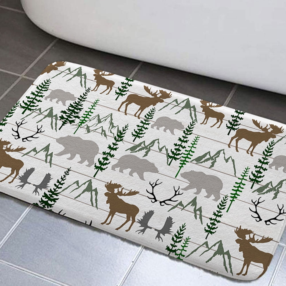 Rustic Cabin Bathroom Rugs for Bathroom, Rustic Lodge Forest Cabin ...