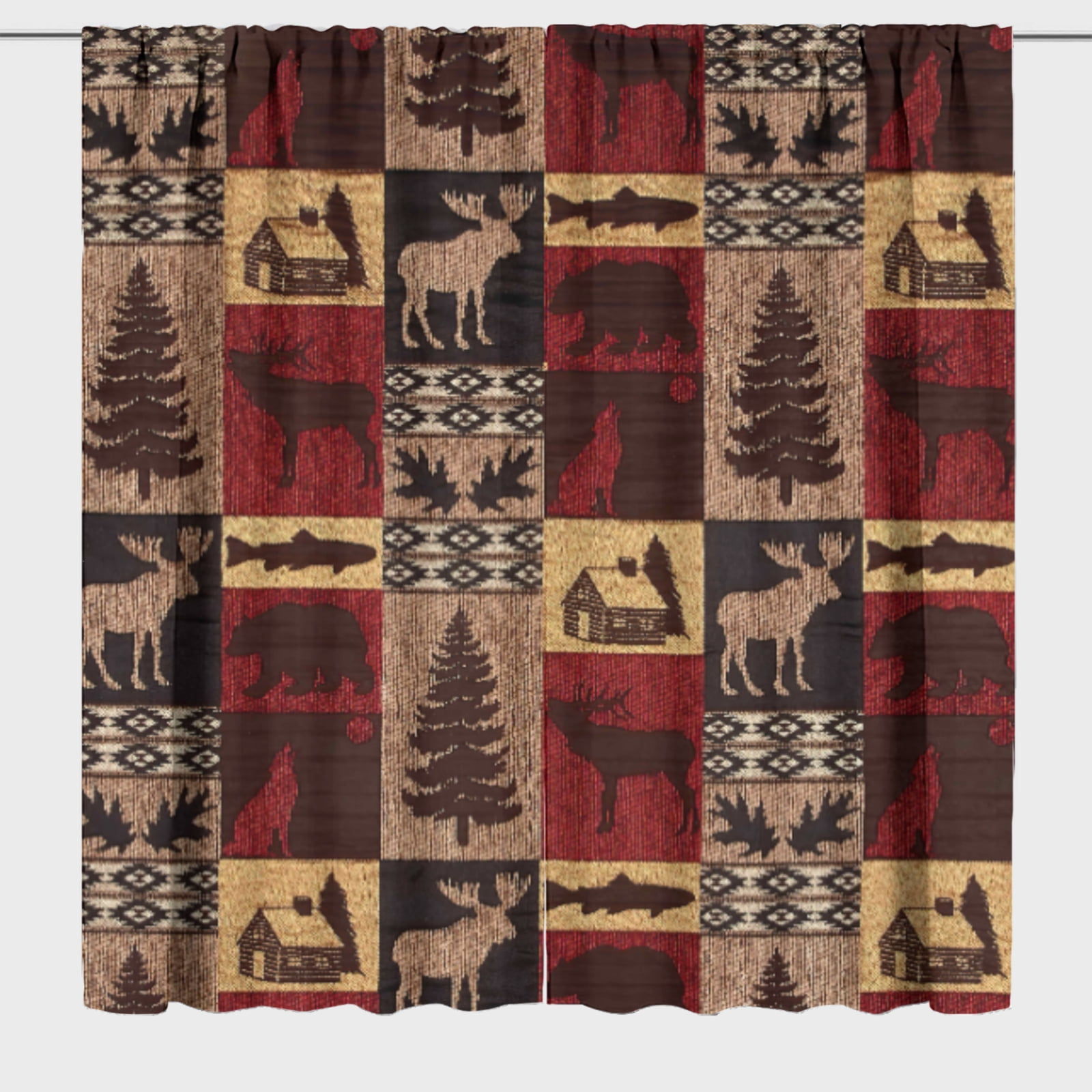 Rustic Cabin Blackout Curtains for Bedroom,Vintage Farmhouse Theme ...