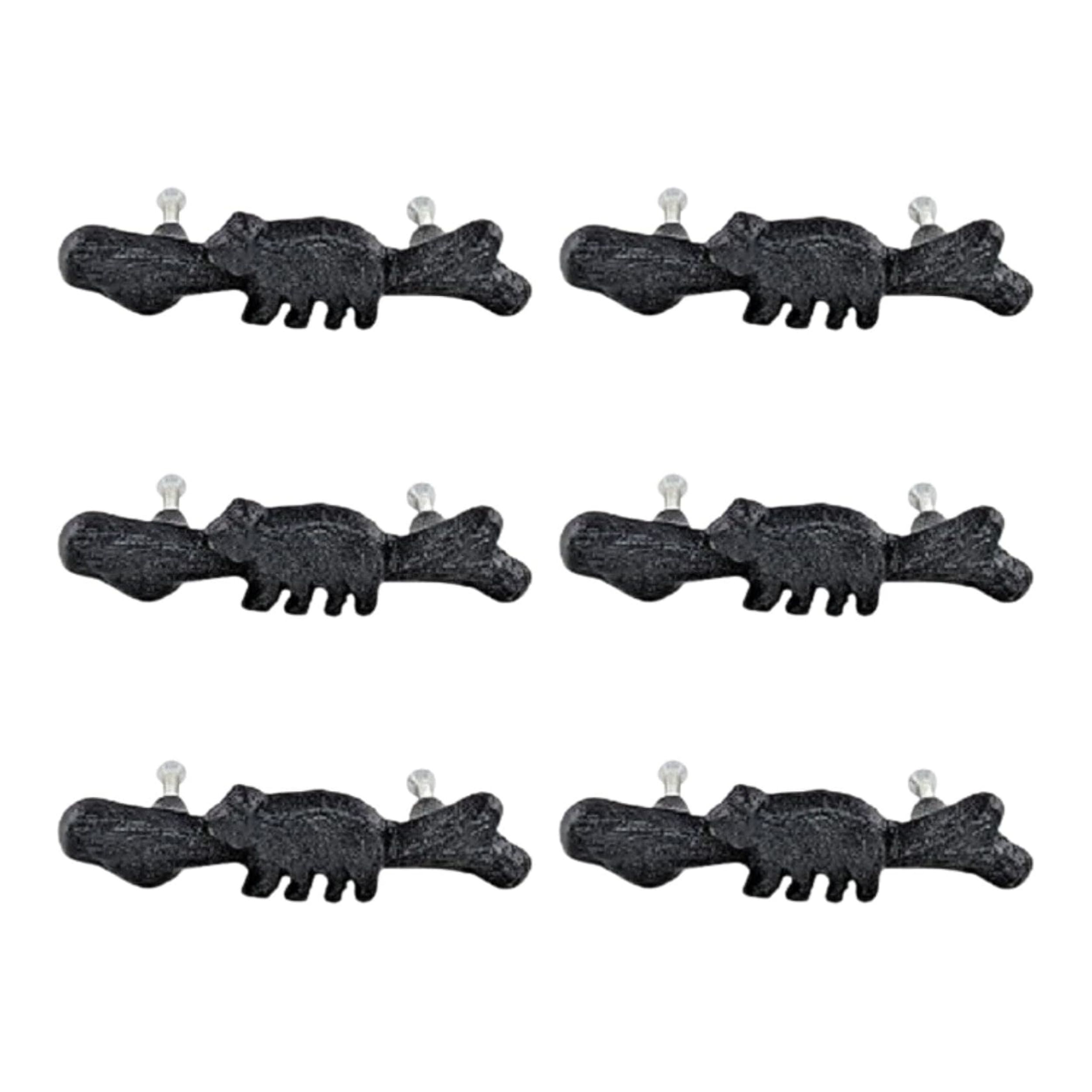 6-pc. Black Bear Drawer Pulls - Rustic Cast Iron Cabinet Hardware for ...
