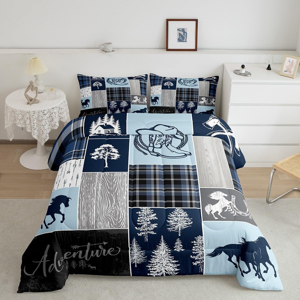 Rustic Cabin Comforter Set for Men Farmhouse Country Bear Moose Bedding ...