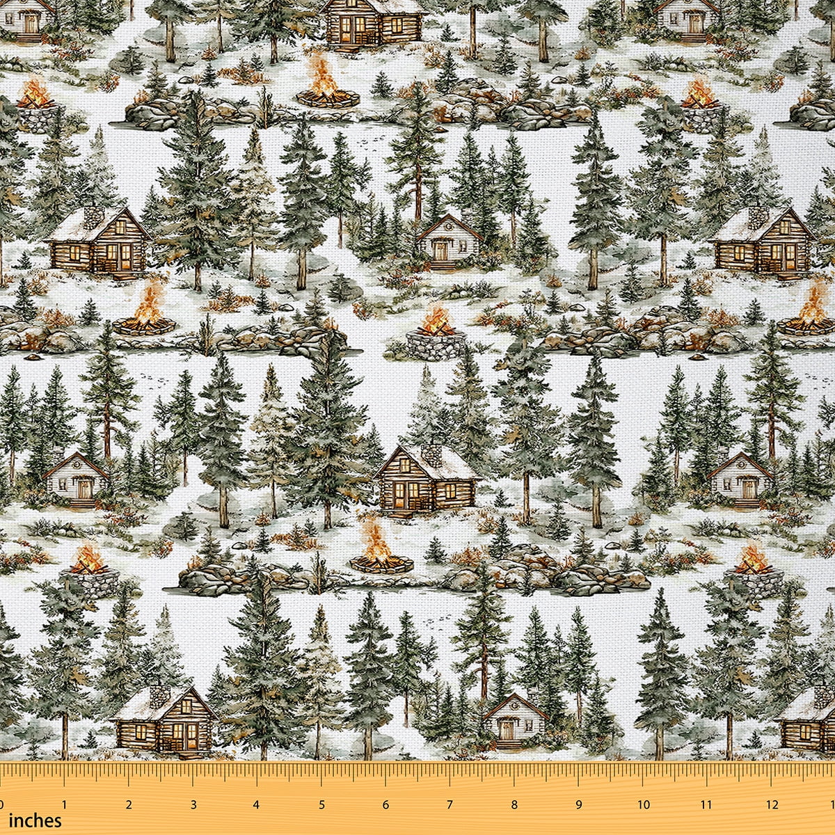 Rustic Cabin Fabric By The Yard,Jungle Farmhouse Lodge Upholstery ...