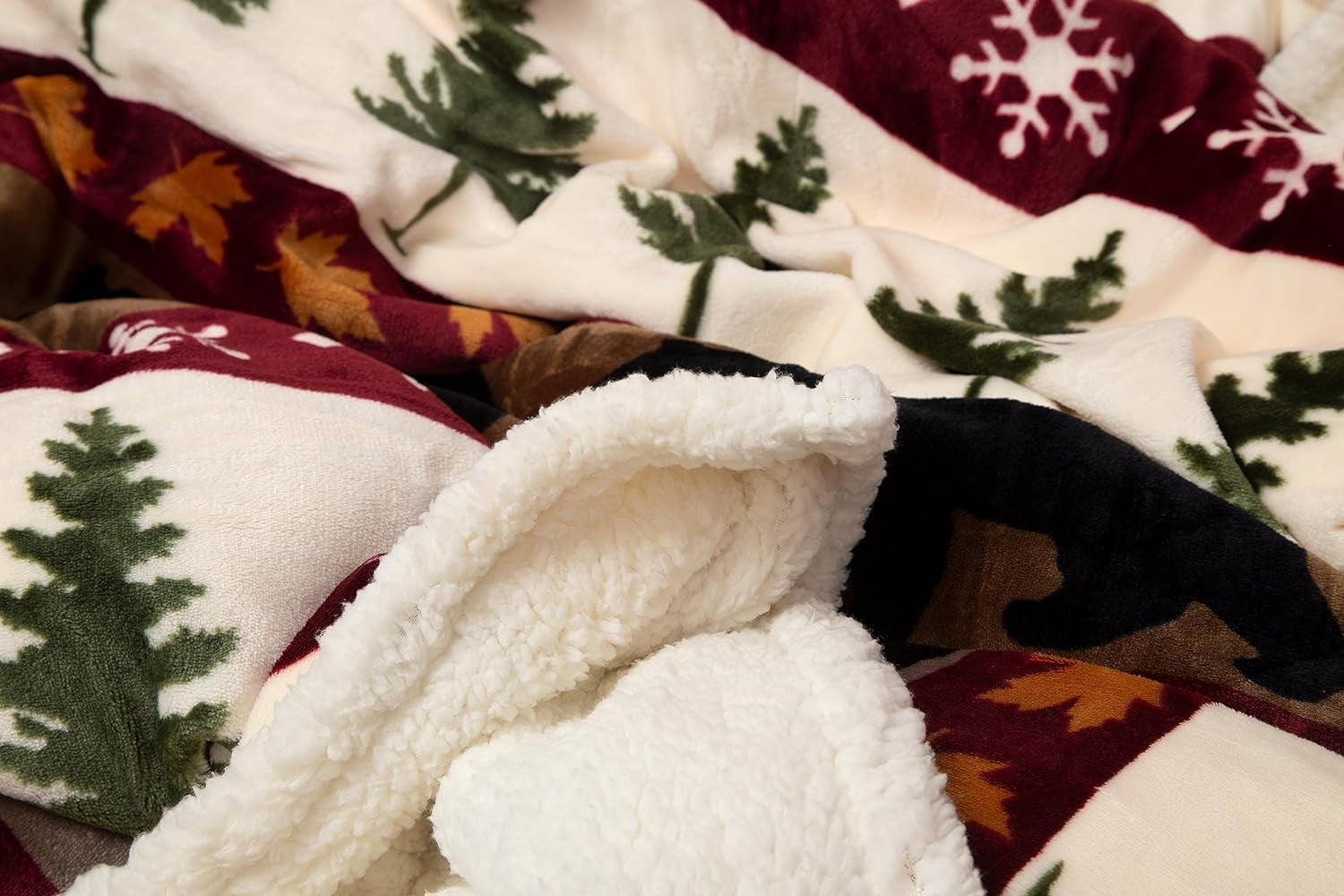 Rustic Cabin Plush Throws 54" X 68" (Tall Pine) - Walmart.com