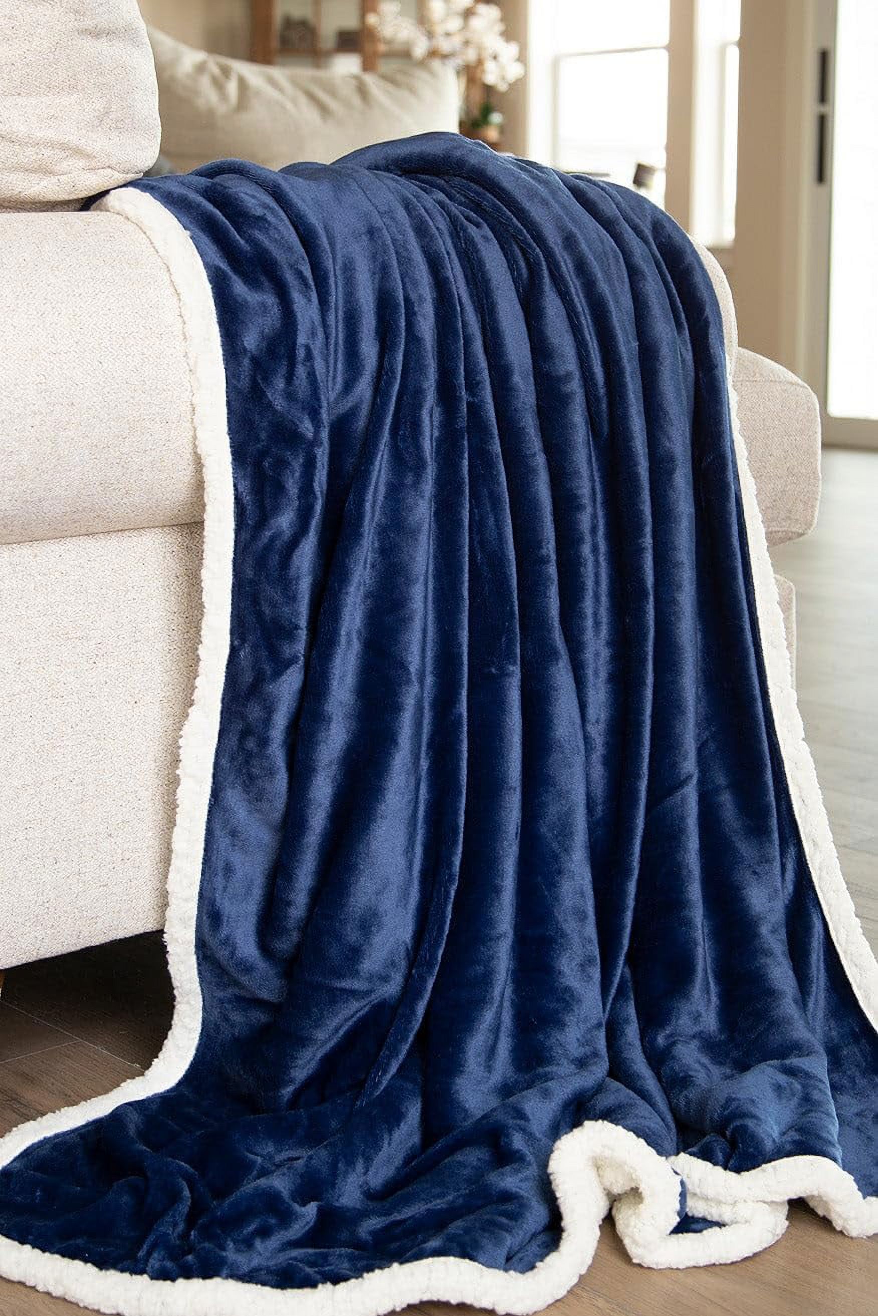 Rustic Cabin Plush Throws 54" x 68" (Sapphire Blue) - Walmart.com