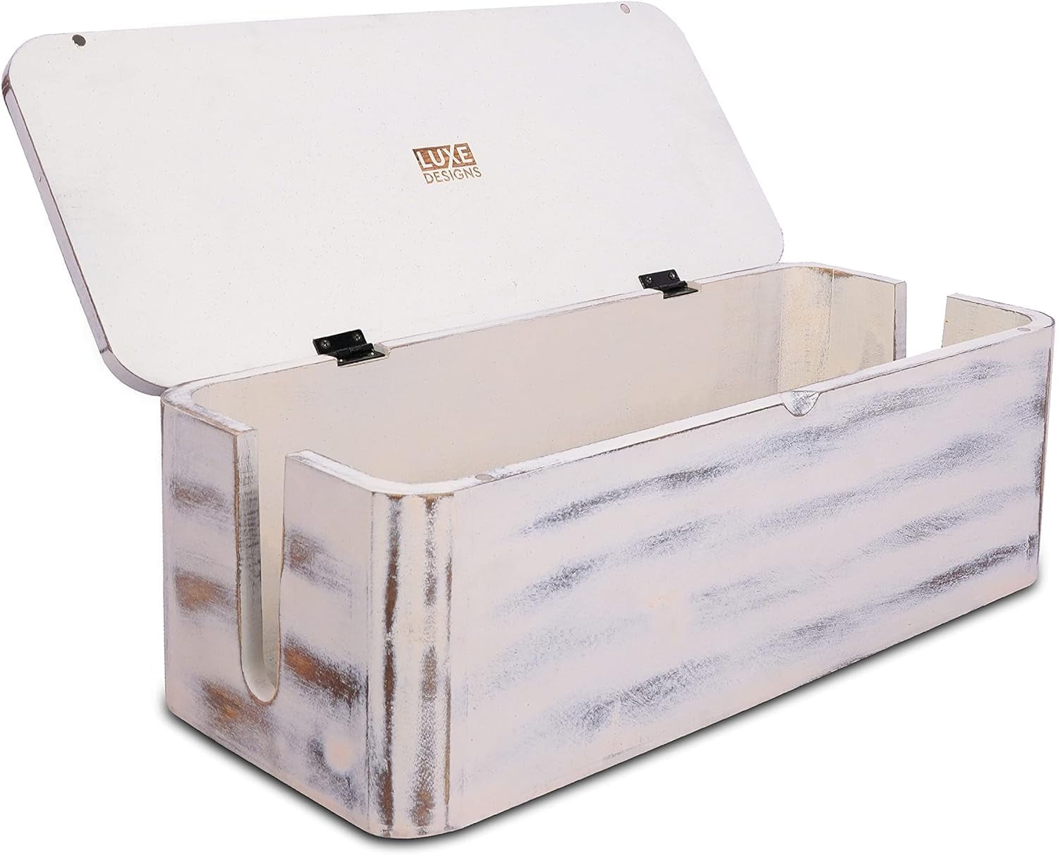 Rustic Cable Management Box & Cord Organizer- Cable Organizer for Desk ...