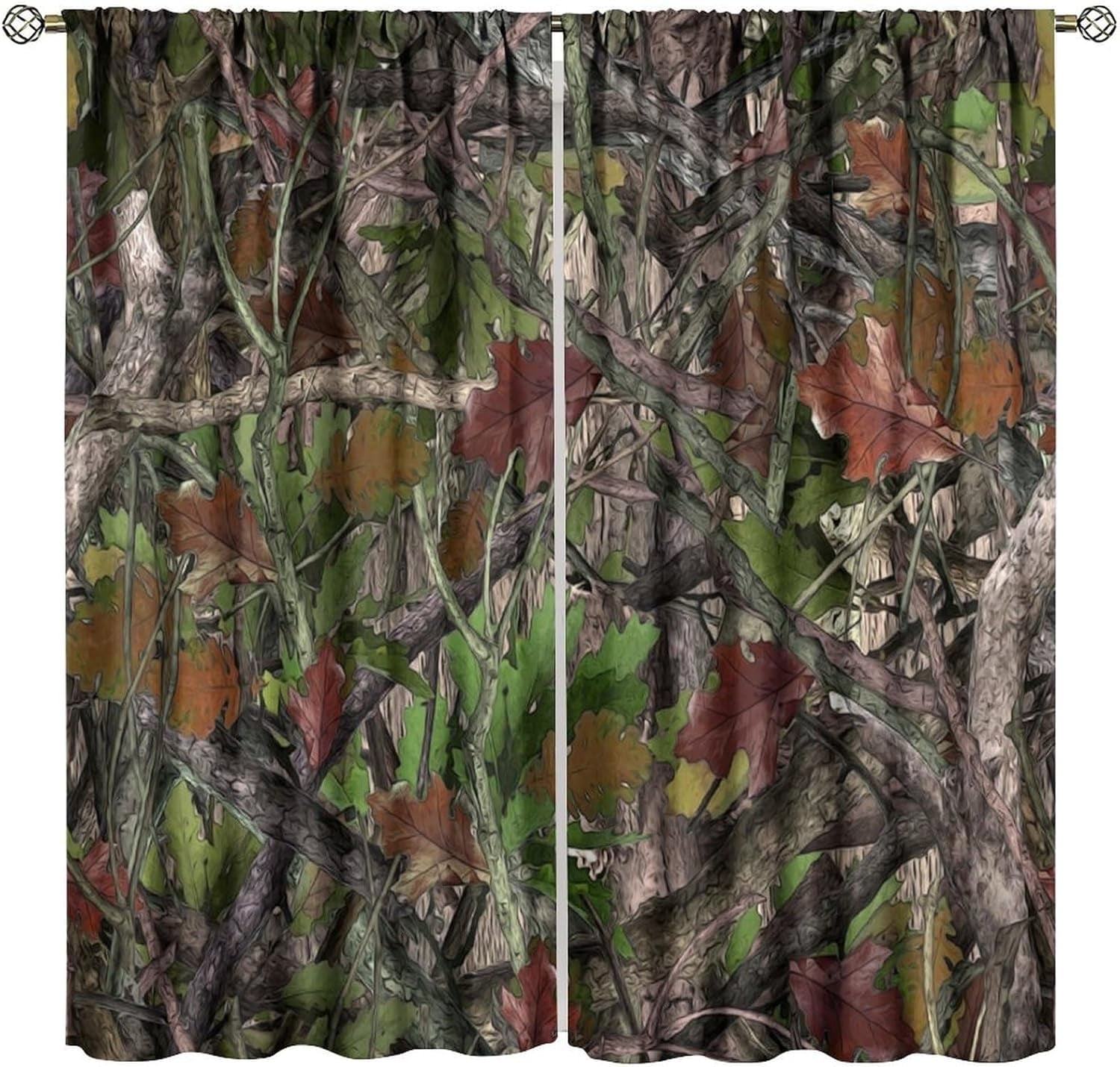 Rustic Camo Hunting Curtains Farmhouse Camouflage Camping Woodland ...