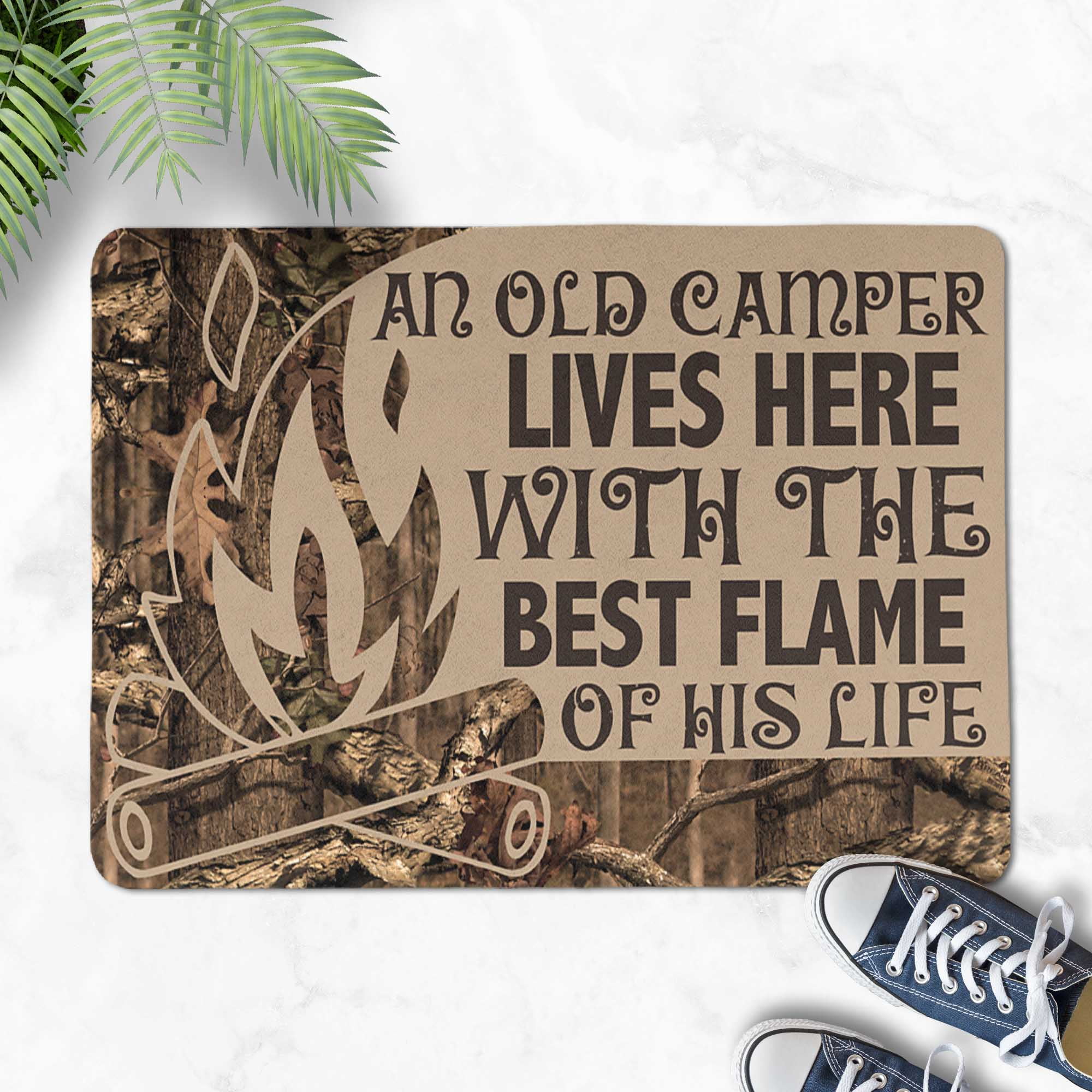 Rustic Camper Couple Doormat – Funny Outdoor Rug for RV Owners & Nature ...