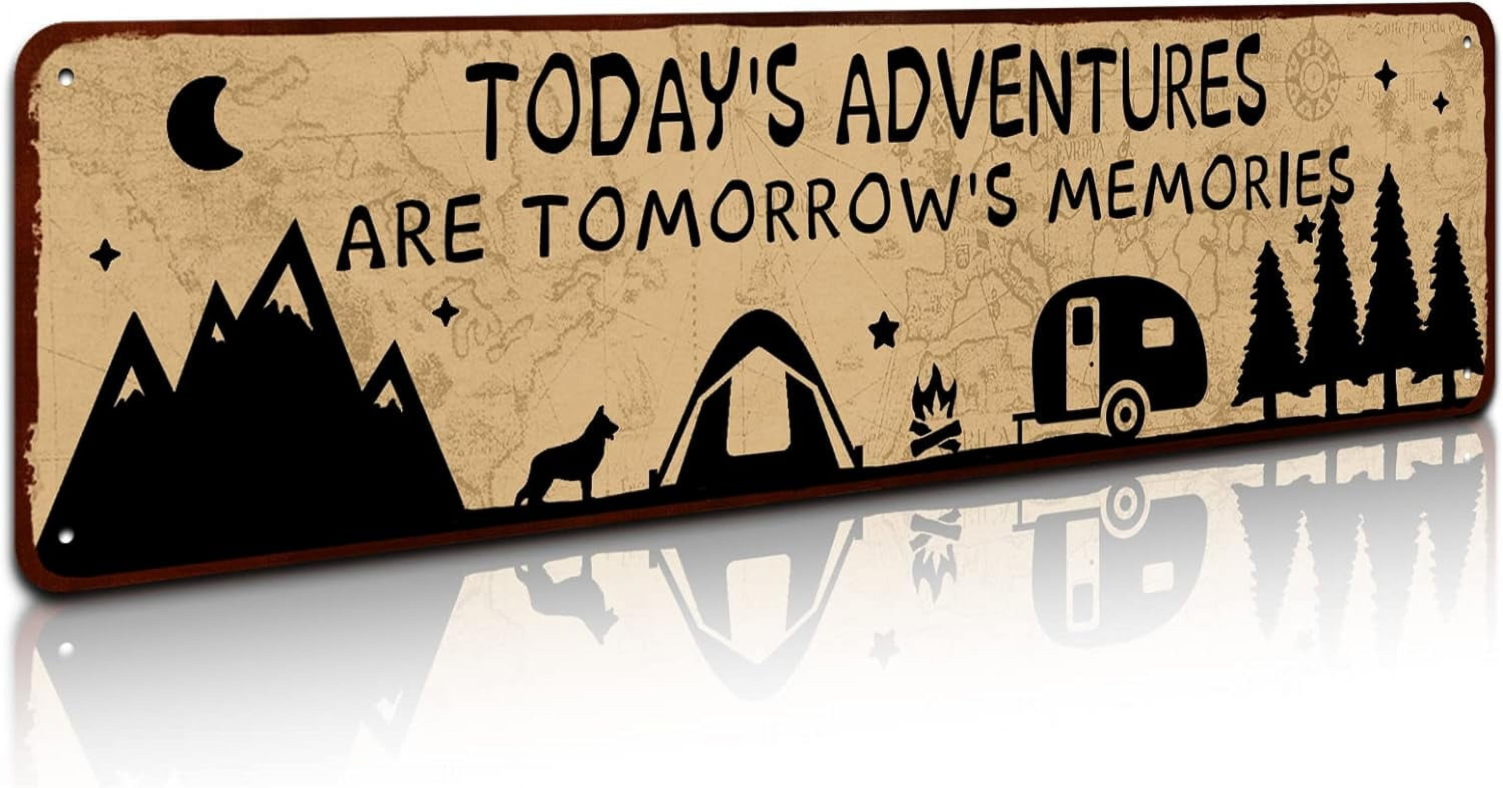 Rustic Camper Metal Tin Decor Sign 4" by 16", Home RV Camper ...
