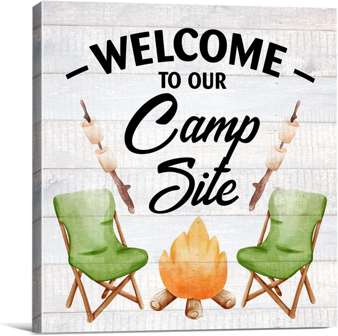 Rustic Camping Farmhouse Canvas Print Wall Art Decor Country Welcome To ...