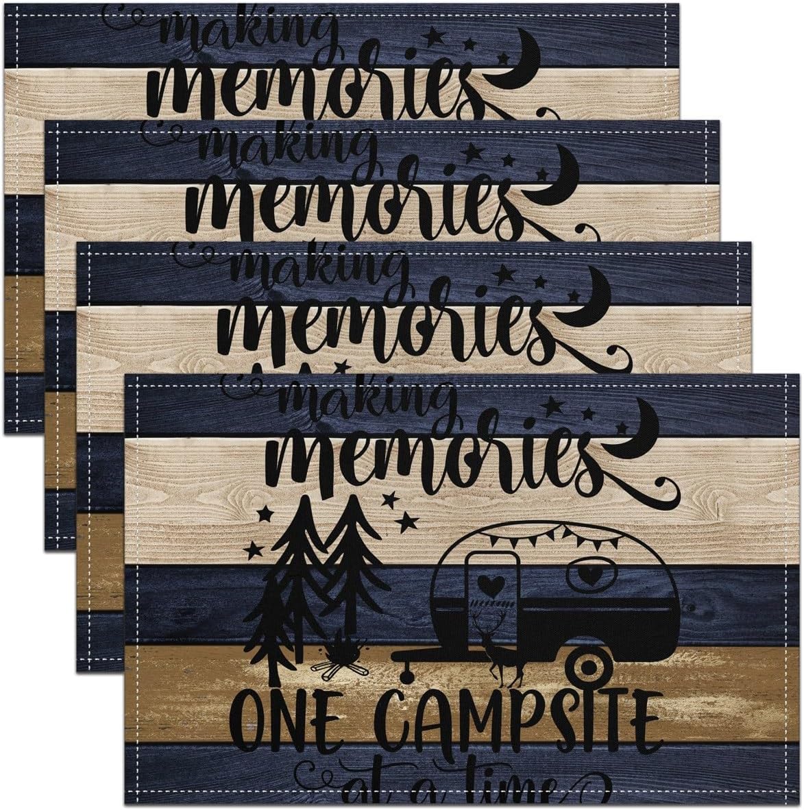 Rustic Camping Theme Placemats for Kitchen Dining Table, Farmhouse ...