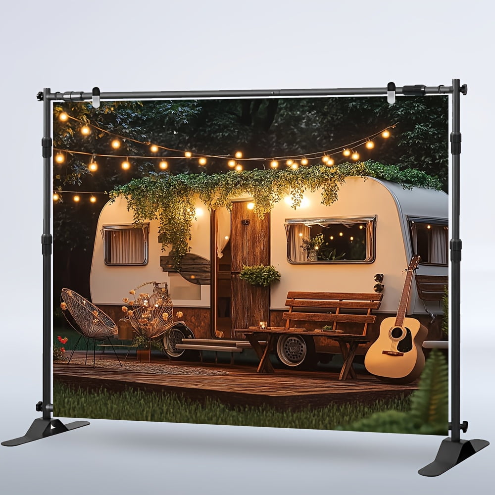 Rustic Camping Van Backdrop, Indoor/Outdoor Party Decor, Universal ...