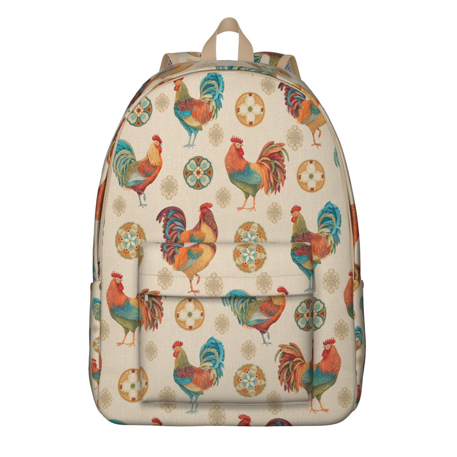 Rustic Cartoon Farm Backpack, Durable School Bag with Cute Chicken ...