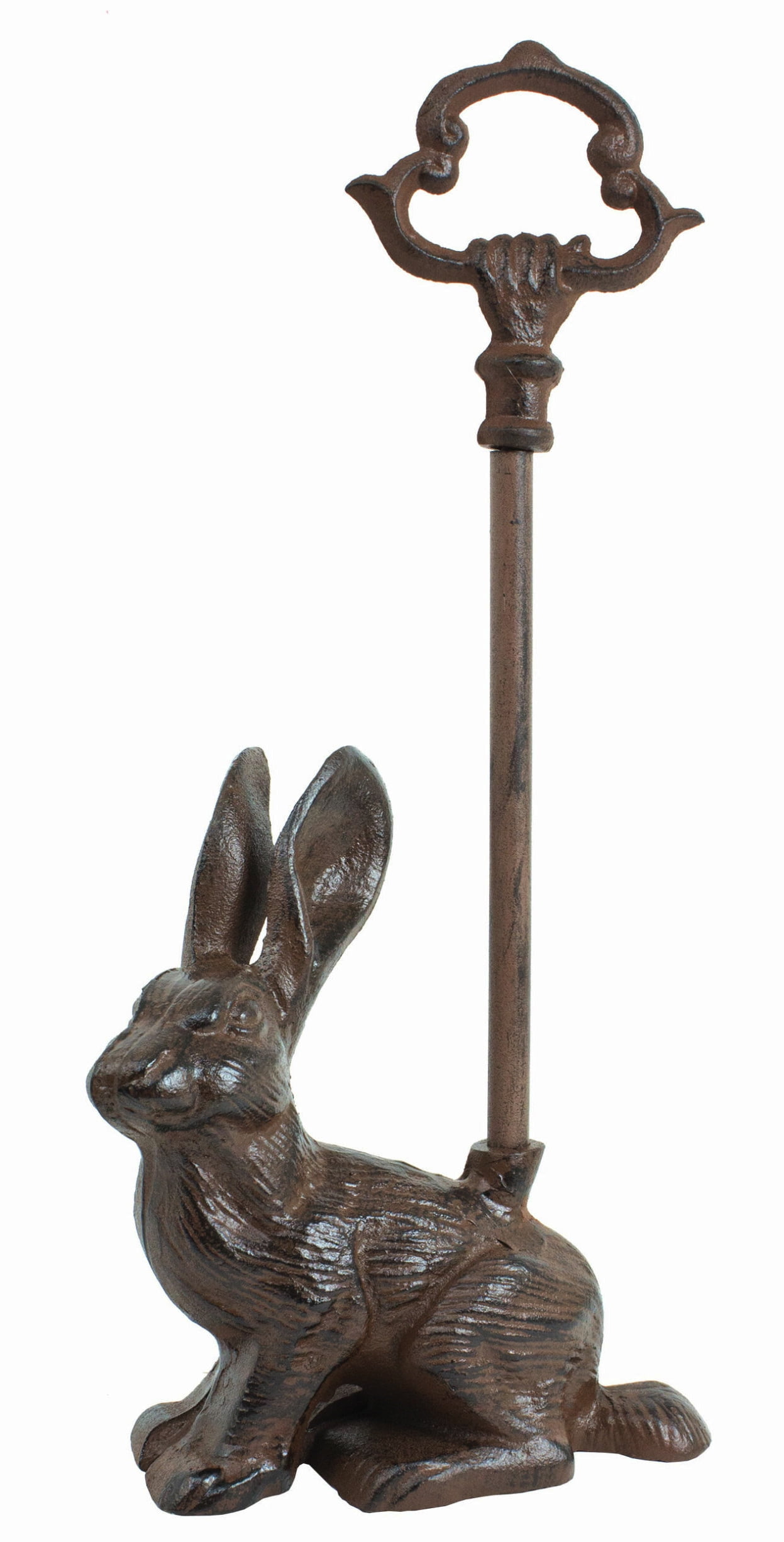 Rustic Cast Iron Bunny Hare Rabbit Door Stop Or Porter With Long Handle ...