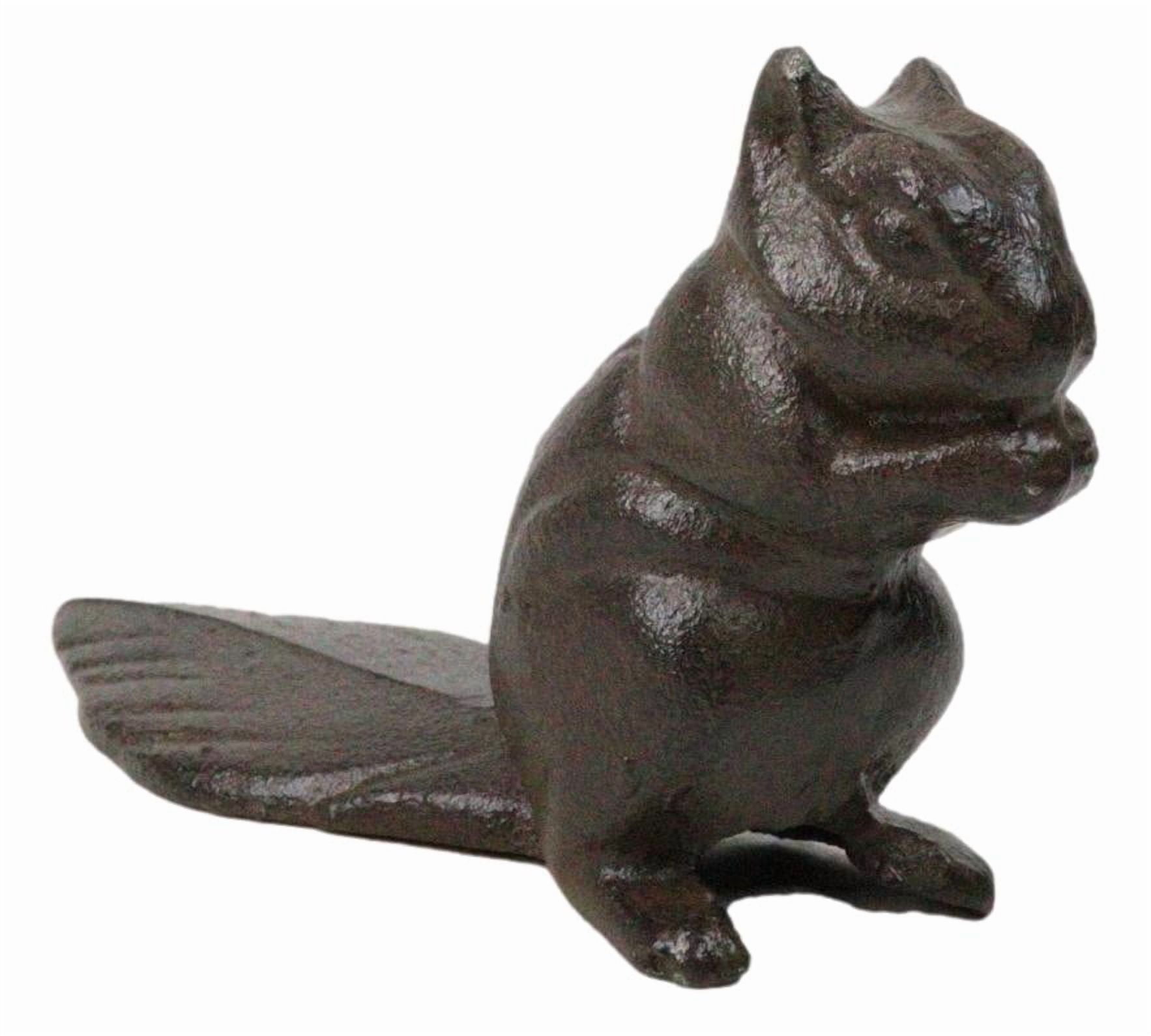 Rustic Cast Iron Standing Chipmunk Squirrel with Long Tail Door Stopper ...