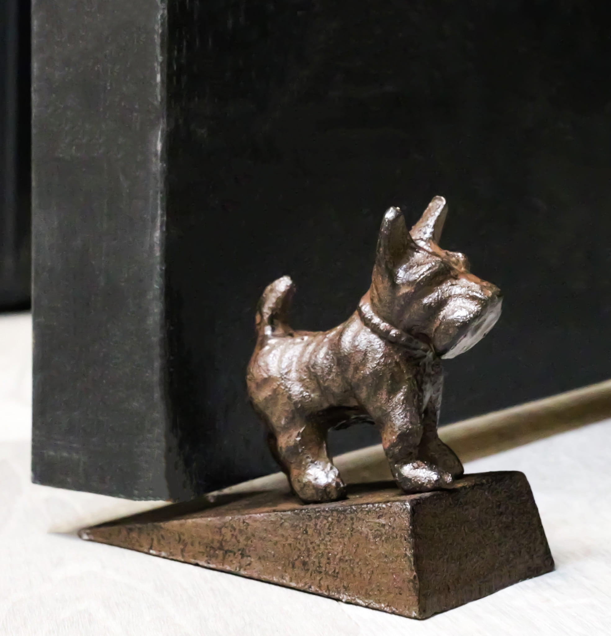 Rustic Cast Iron Whimsical Canine Scottish Terrier Dog Door Stop ...