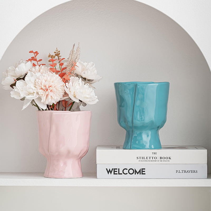 Rustic Ceramic Farmhouse Flower Vase Terracotta Vase, Decorative ...