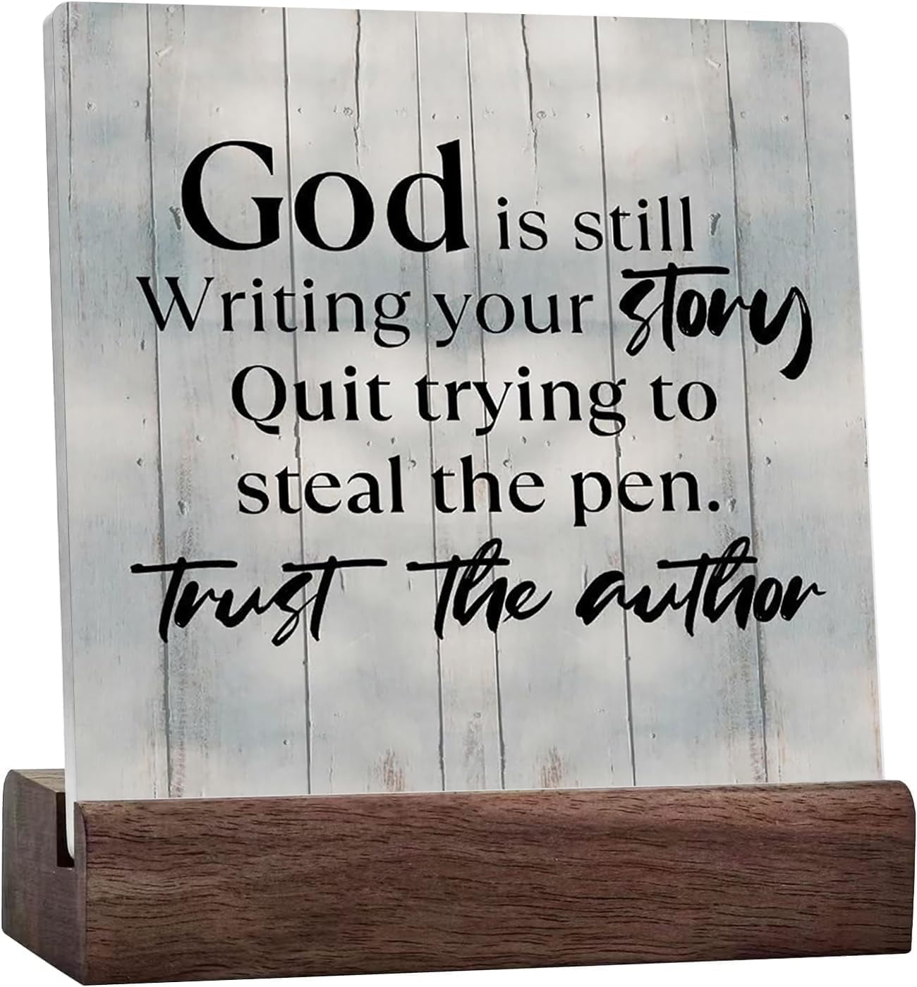 Rustic Ceramic Table Sign Office Supplies Decor Motivational Christian ...