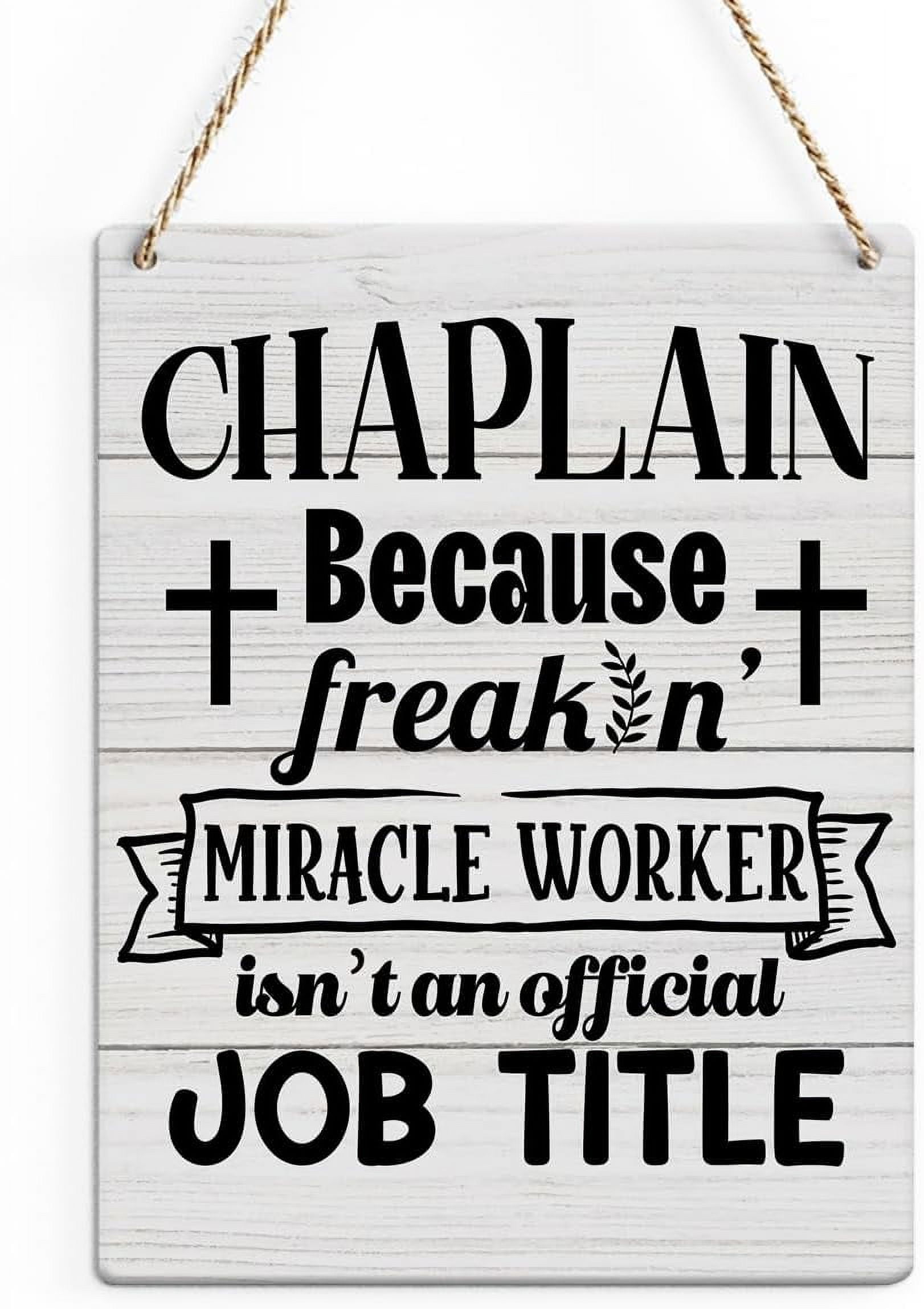 Rustic Chaplain Wood Decor Sign, Chaplain Quote Printed Wood Sign Wall ...