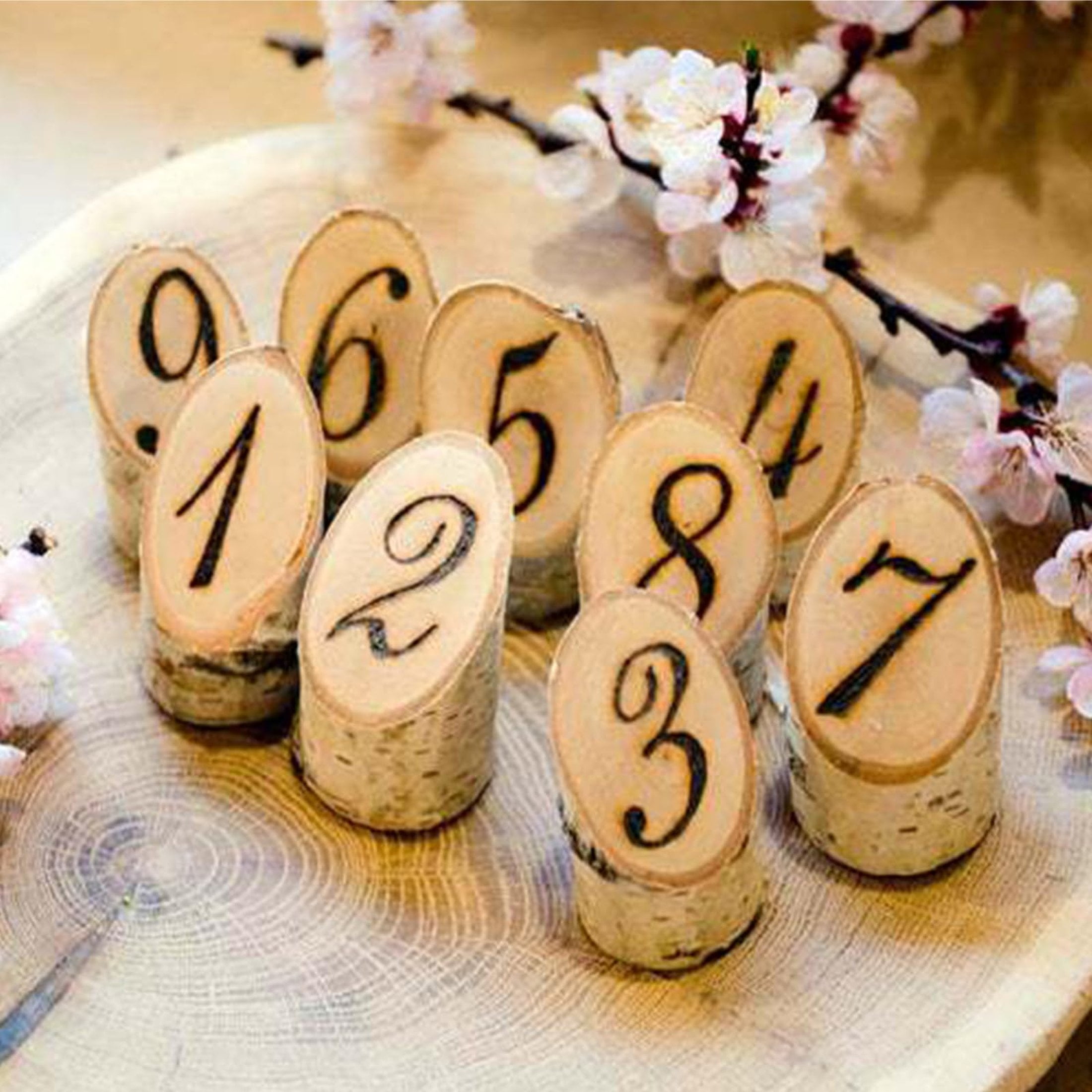 Rustic Charm Wooden Table Numbers for Weddings and Events - Elegant ...